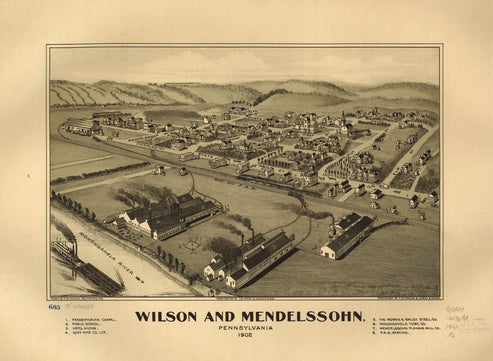 Wilson and Mendelssohn, Pennsylvania 1902. (1902) | Old Maps for Sale ...
