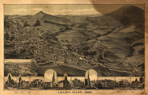 Adams, Mass. : 1882. (1882) | Old Maps for Sale | Bird’s-Eye View ...