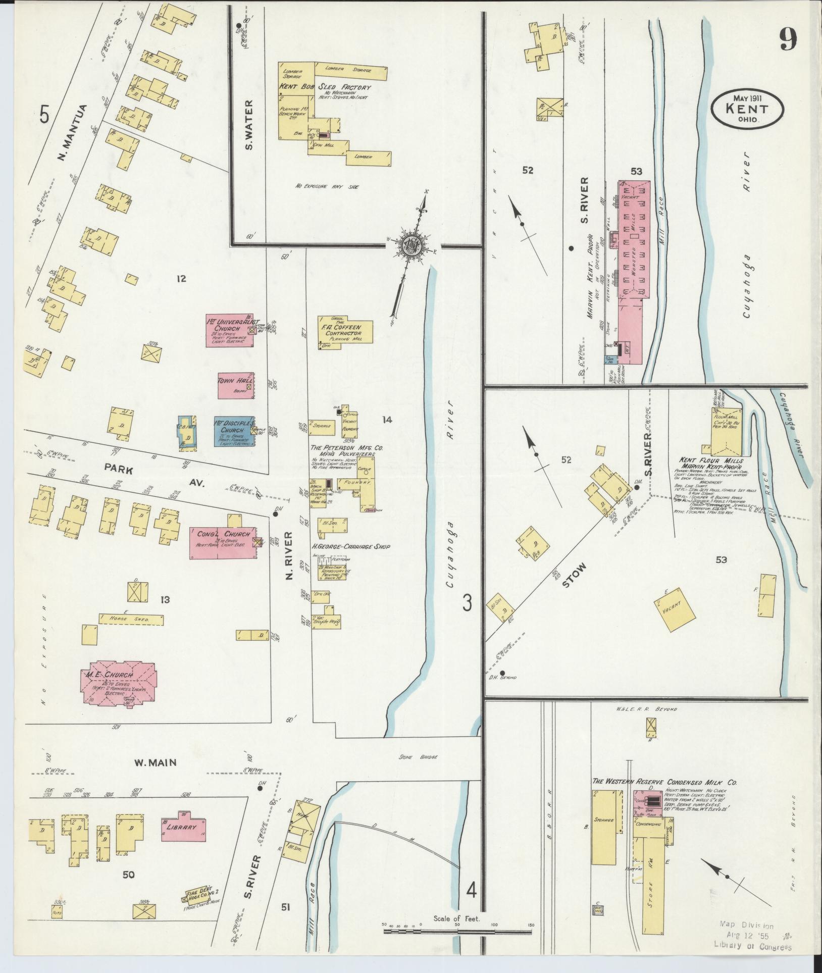 Sanborn Fire Insurance Map from Kent, Portage County, Ohio (1911 ...