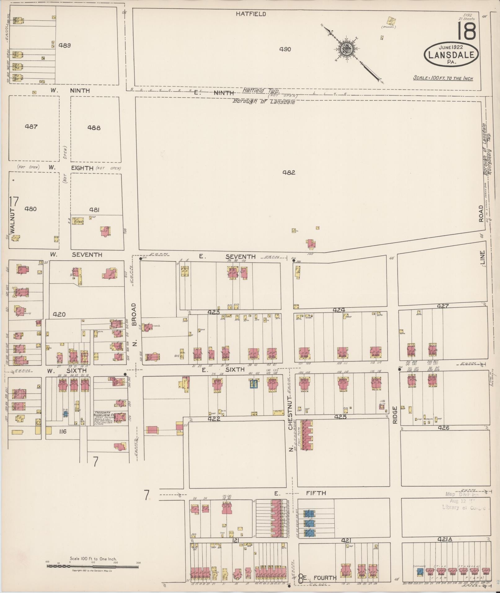 Sanborn Fire Insurance Map from Lansdale, Montgomery County ...