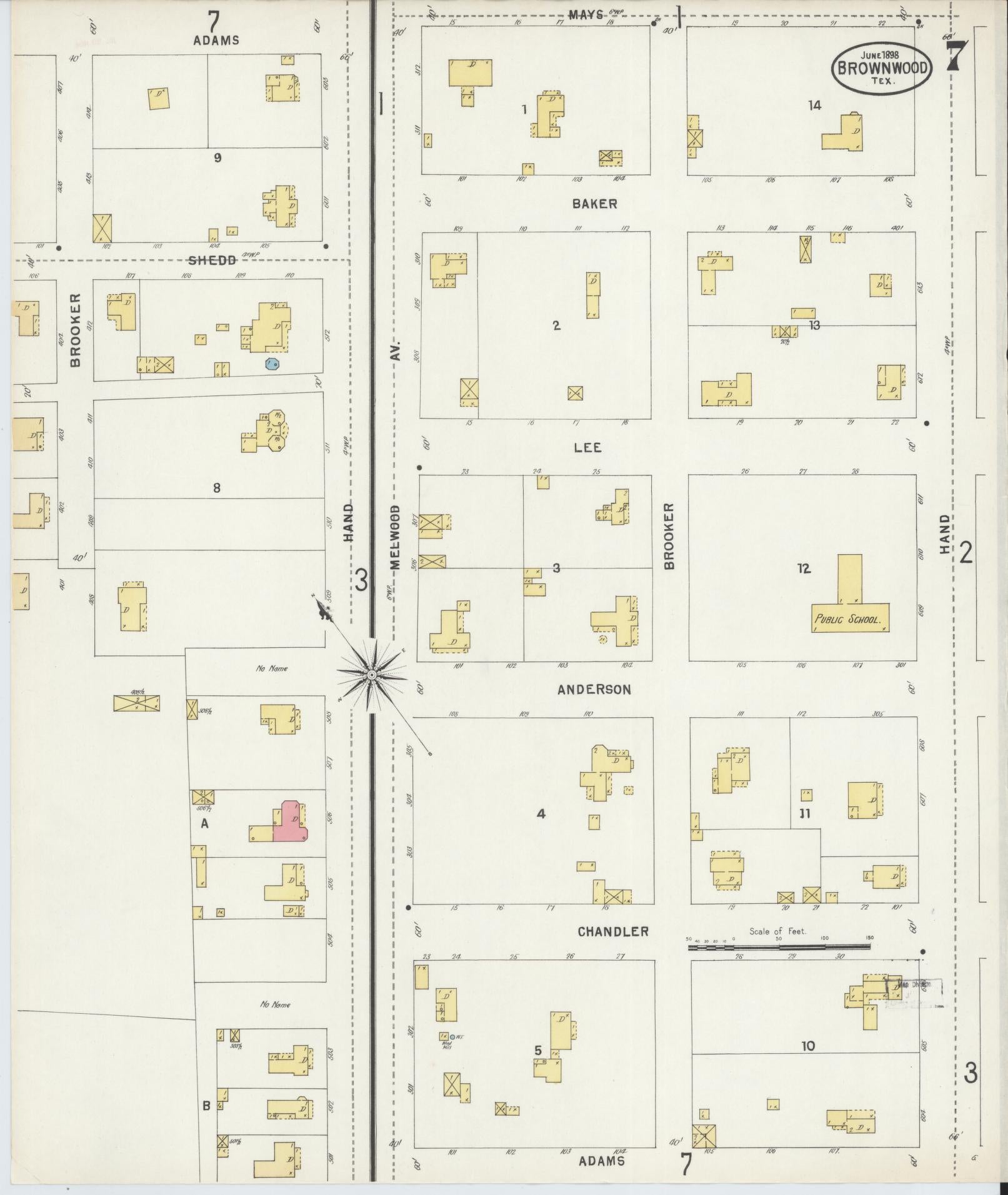Sanborn Fire Insurance Map from Brownwood, Brown County, Texas (1898 ...