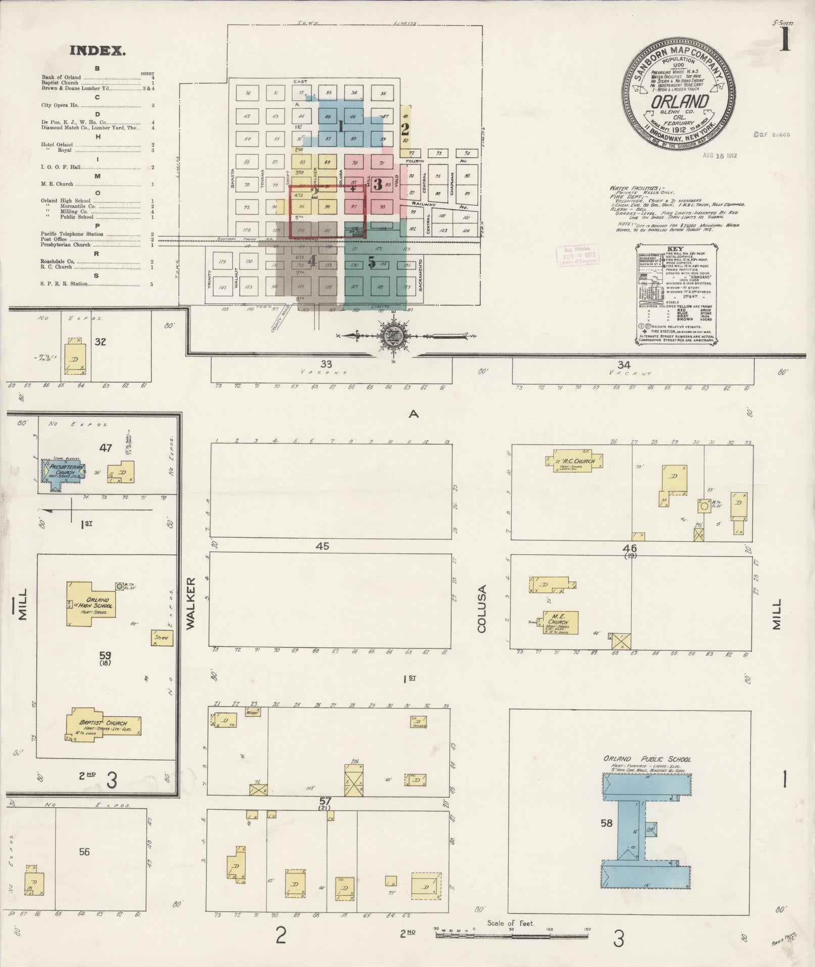 Sanborn Fire Insurance Map from Orland, Glenn County, California (1912 ...