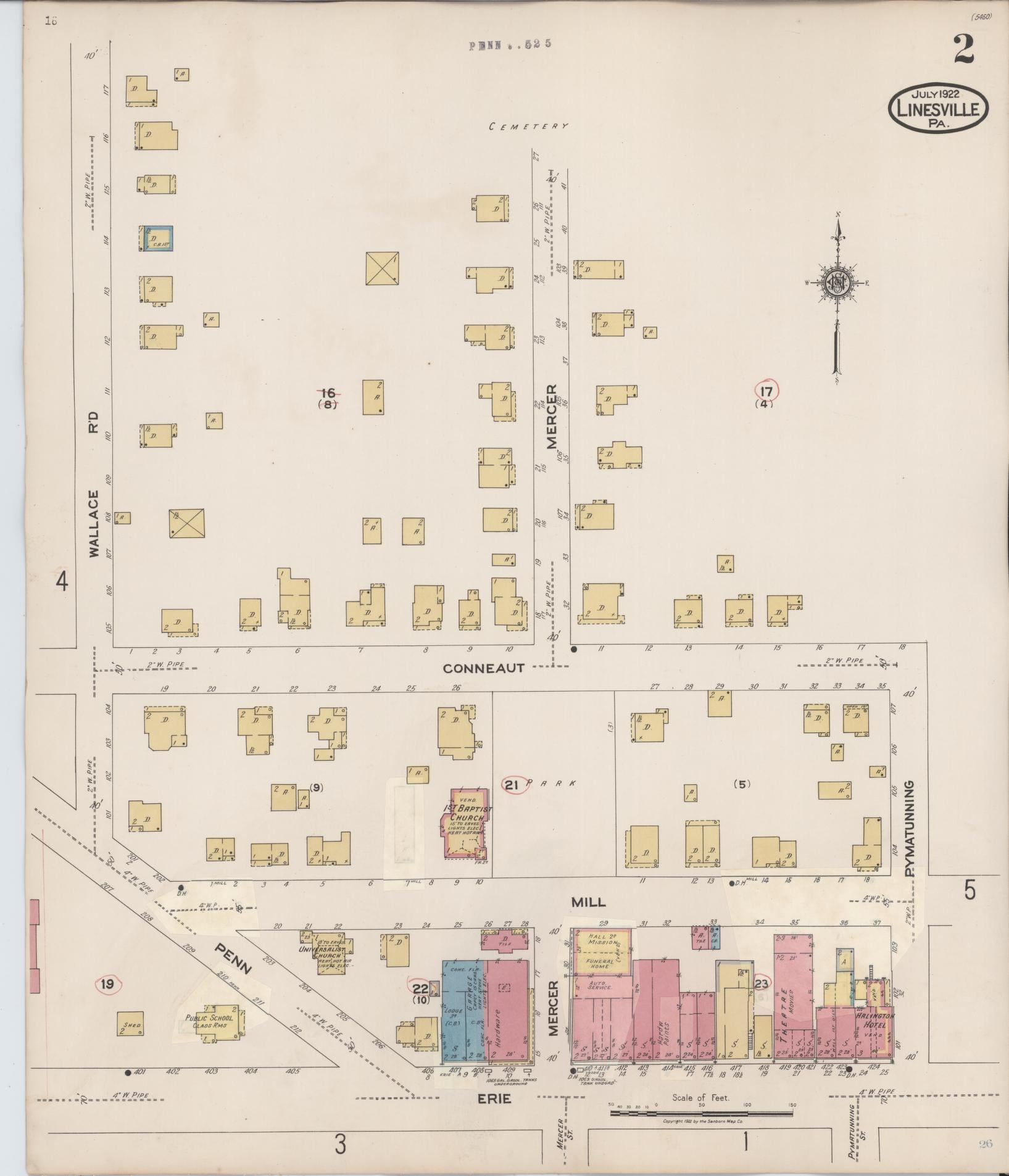 Sanborn Fire Insurance Map from Linesville, Crawford County ...
