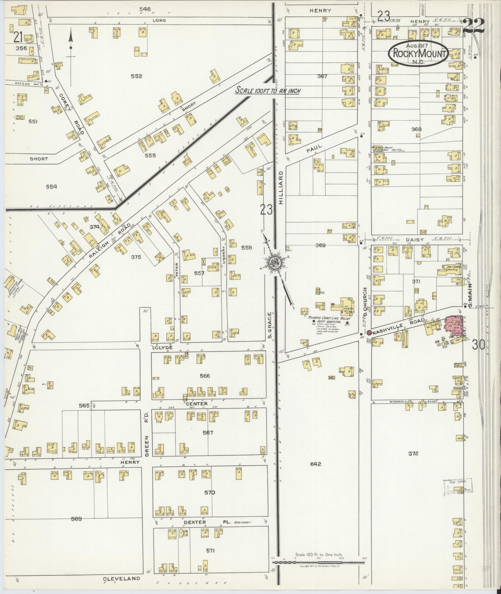 Sanborn Fire Insurance Map from Rocky Mount, Edgecombe And Nash ...