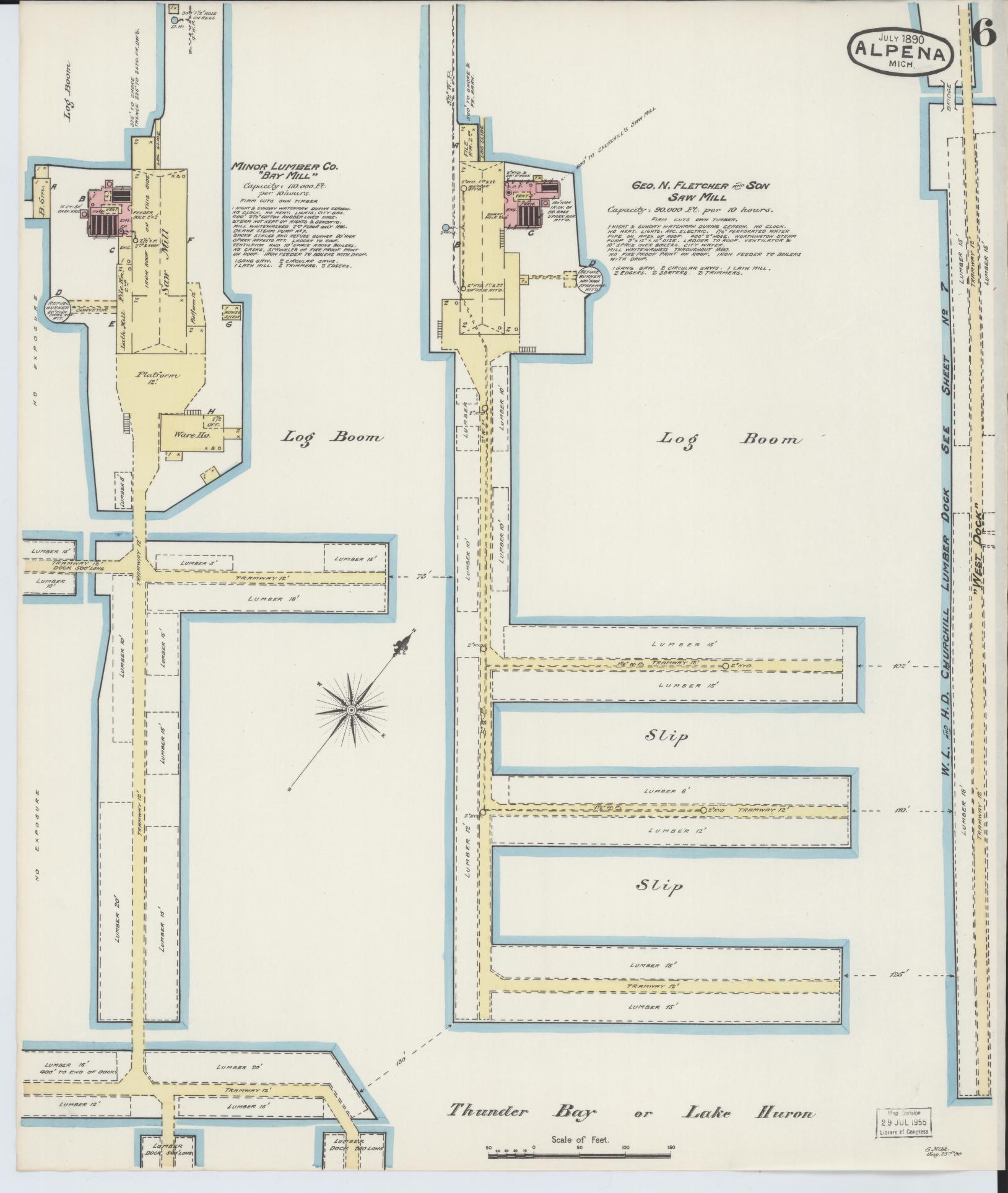 Sanborn Fire Insurance Map from Alpena, Alpena County, Michigan (1890 ...