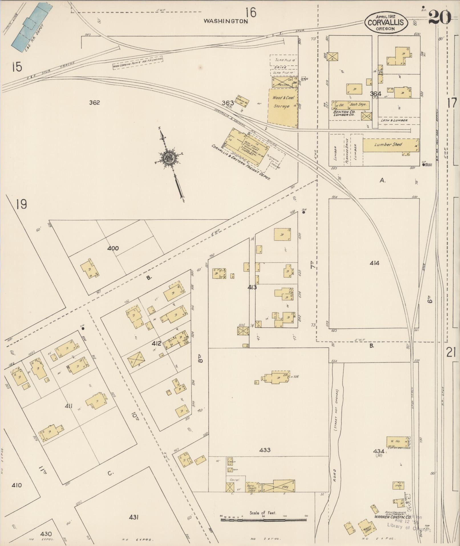 Sanborn Fire Insurance Map from Corvallis, Benton County, Oregon (1912 ...