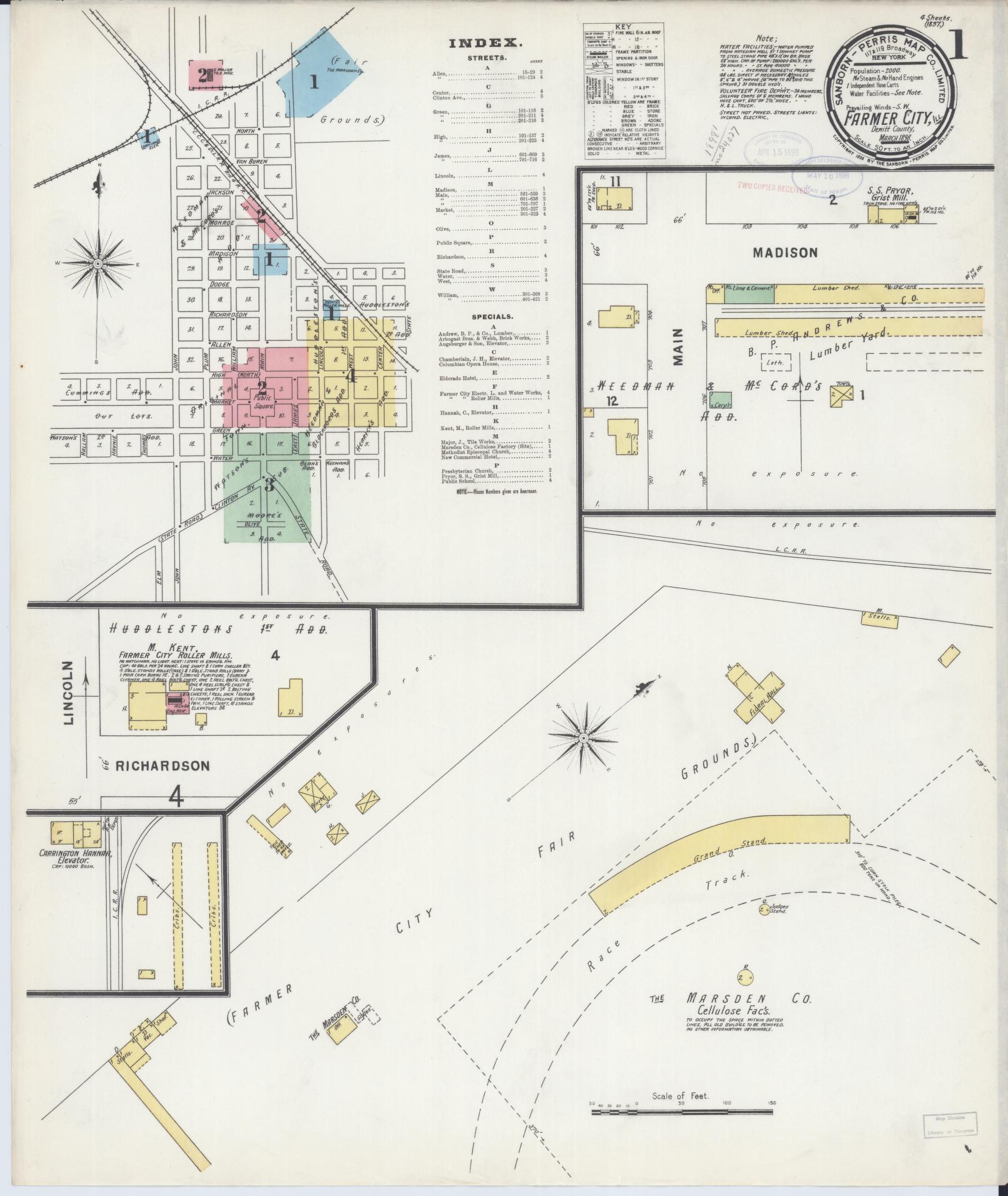 Sanborn Fire Insurance Map from Farmer City, De Witt County, Illinois ...