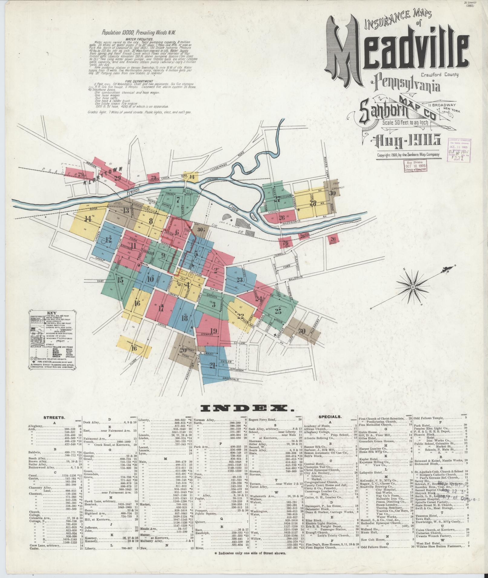 Sanborn Fire Insurance Map from Meadville, Crawford County ...
