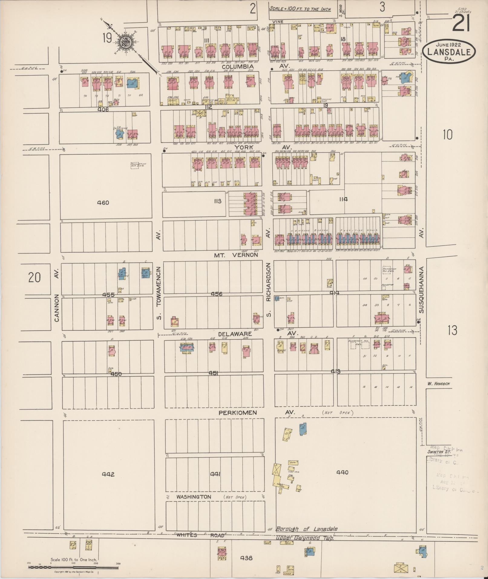 Sanborn Fire Insurance Map from Lansdale, Montgomery County ...