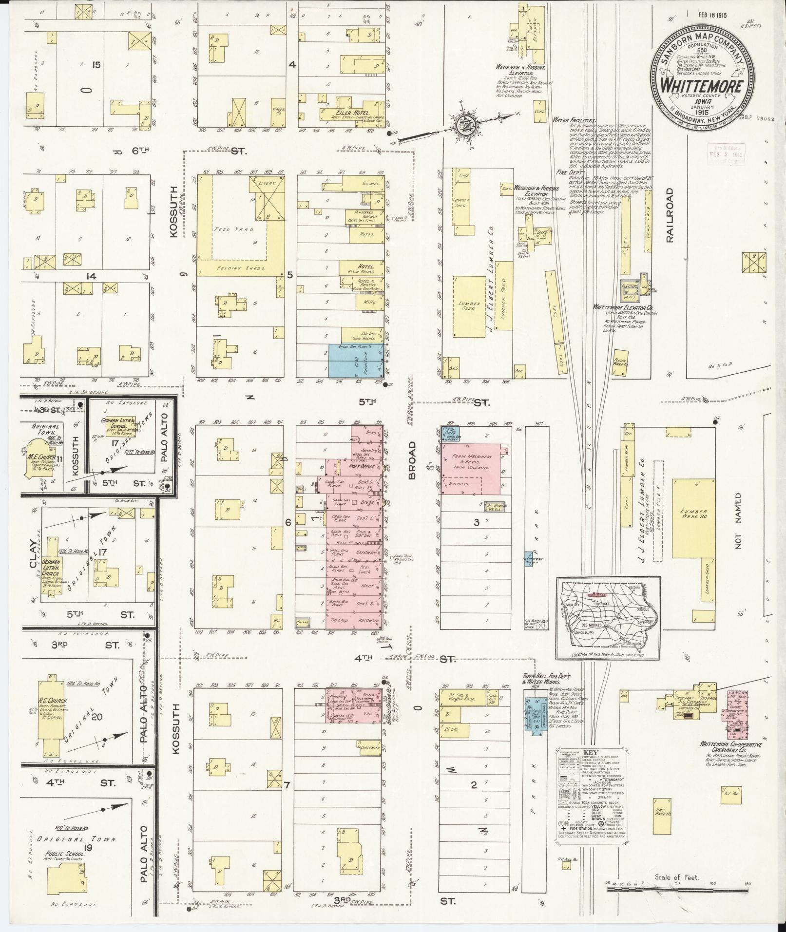 Sanborn Fire Insurance Map from Whittemore, Kossuth County, Iowa (1915 ...