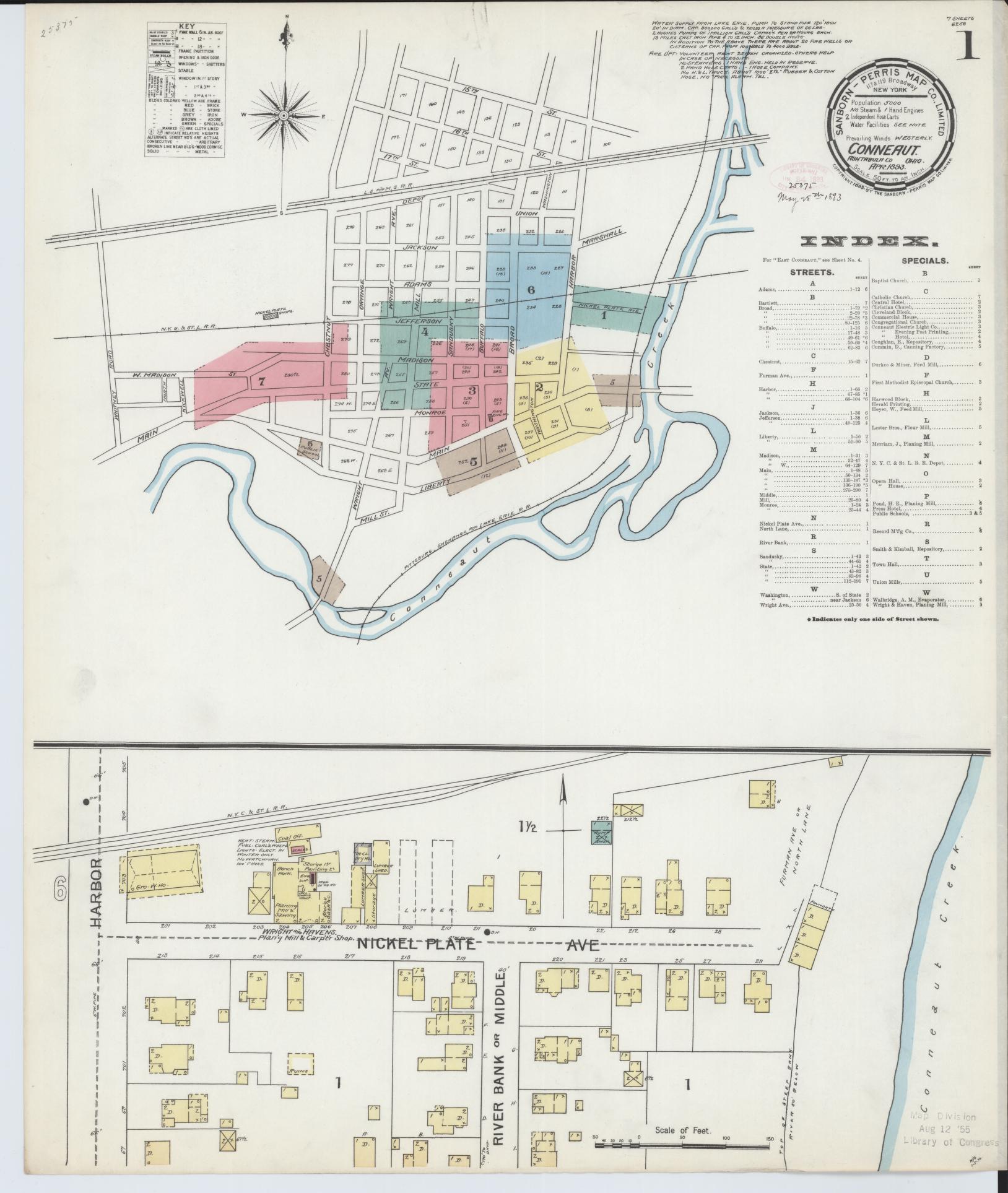 Sanborn Fire Insurance Map from Conneaut, Ashtabula County, Ohio (1893 ...