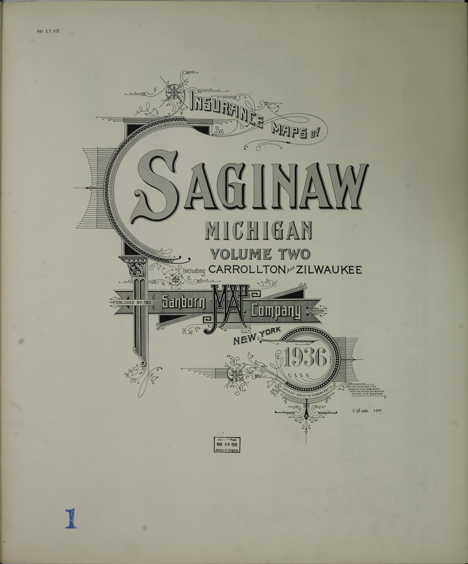 Sanborn Fire Insurance Map from Saginaw, Saginaw County, Michigan (1936 ...