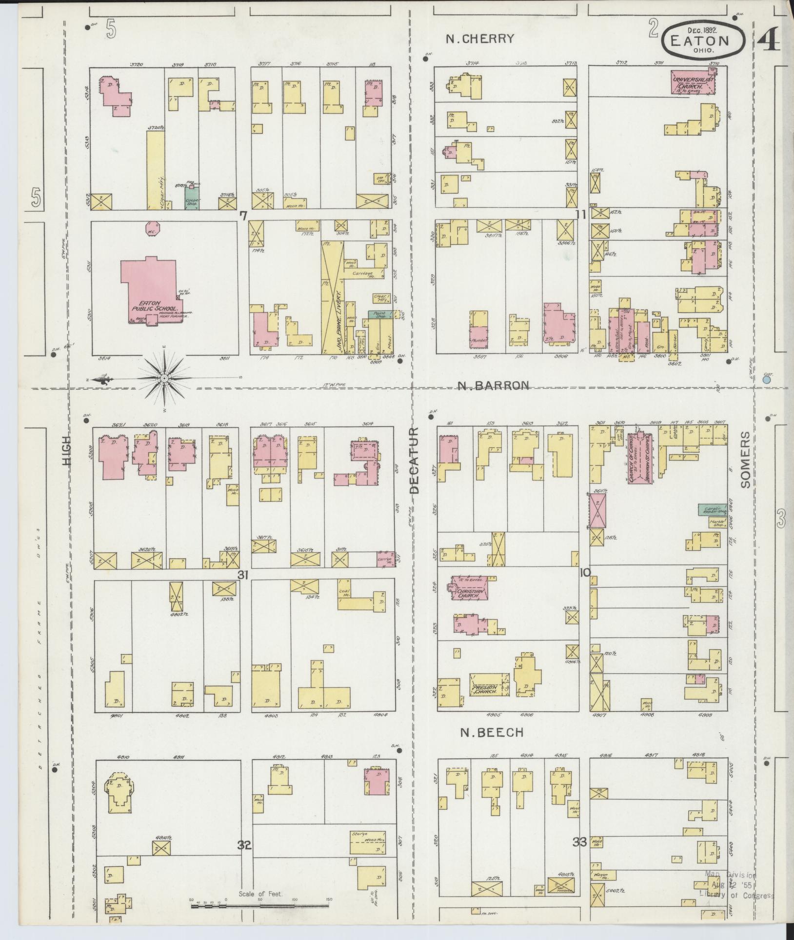 Sanborn Fire Insurance Map from Eaton, Preble County, Ohio (1892 ...