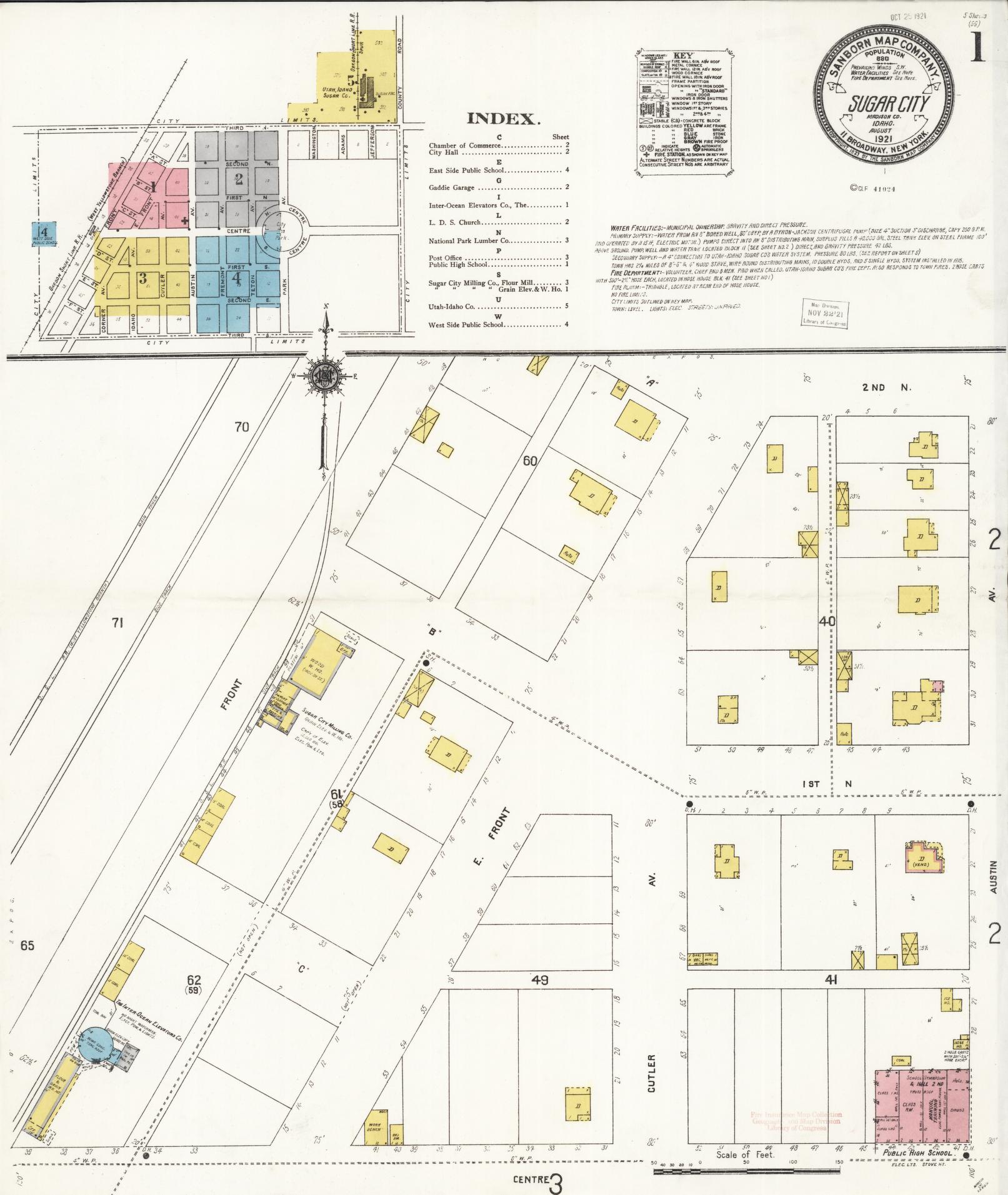 Sanborn Fire Insurance Map from Sugar City, Madison County, Idaho (1921 ...