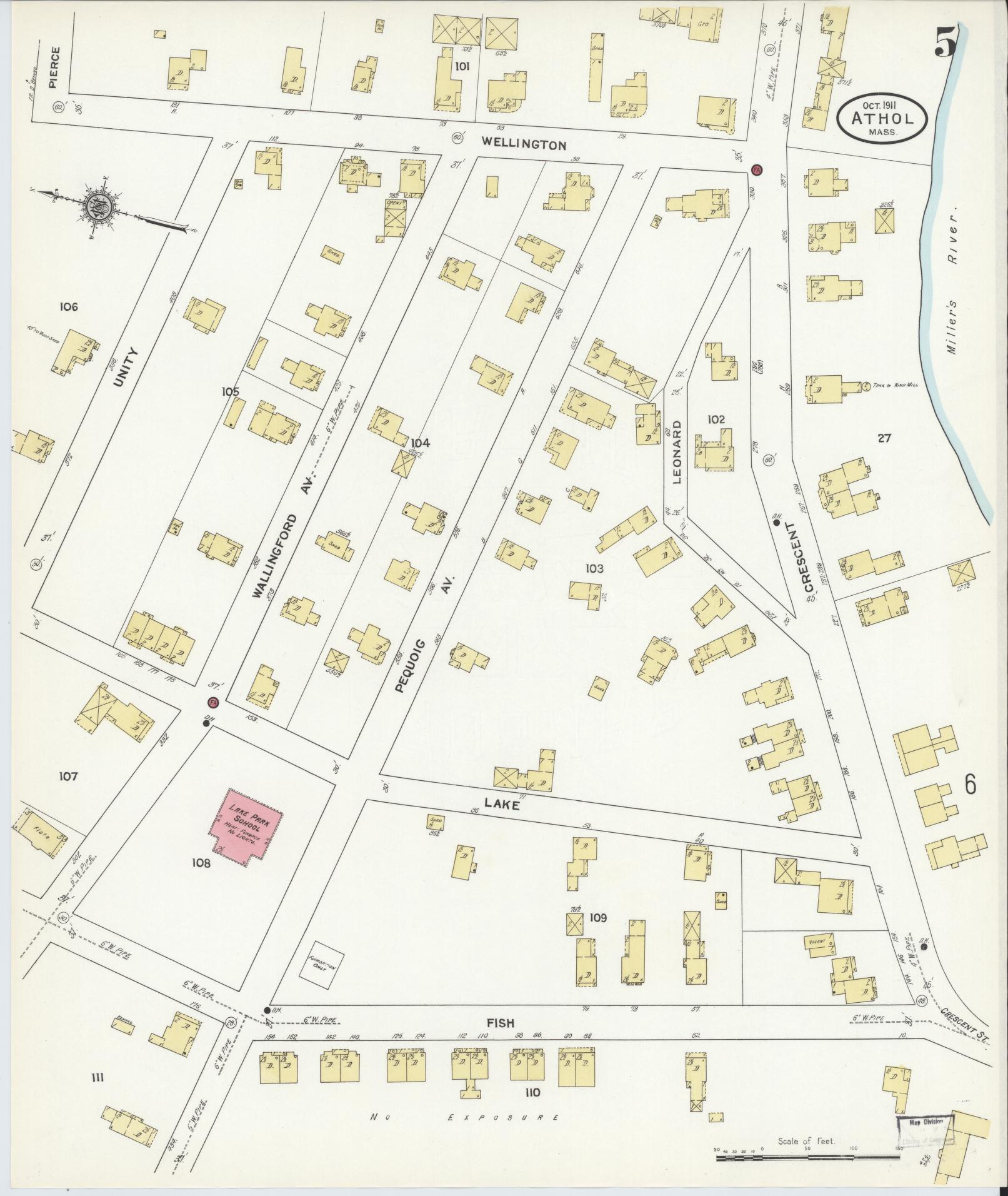 Sanborn Fire Insurance Map from Athol, Worcester County, Massachusetts ...