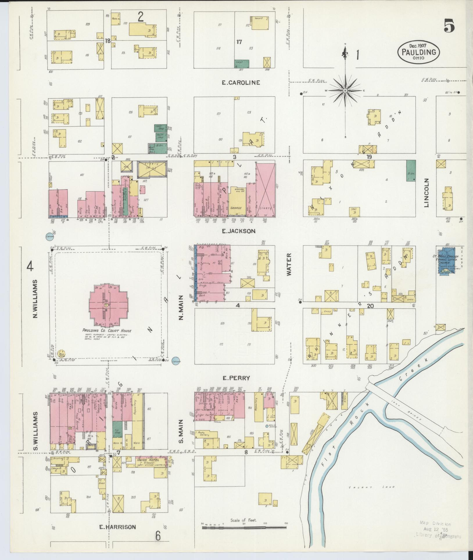Sanborn Fire Insurance Map from Paulding, Paulding County, Ohio (1907 ...