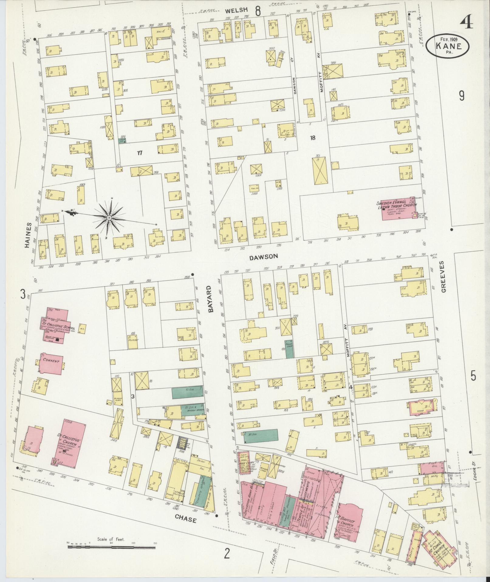 Sanborn Fire Insurance Map from Kane, McKean County, Pennsylvania (1909 ...
