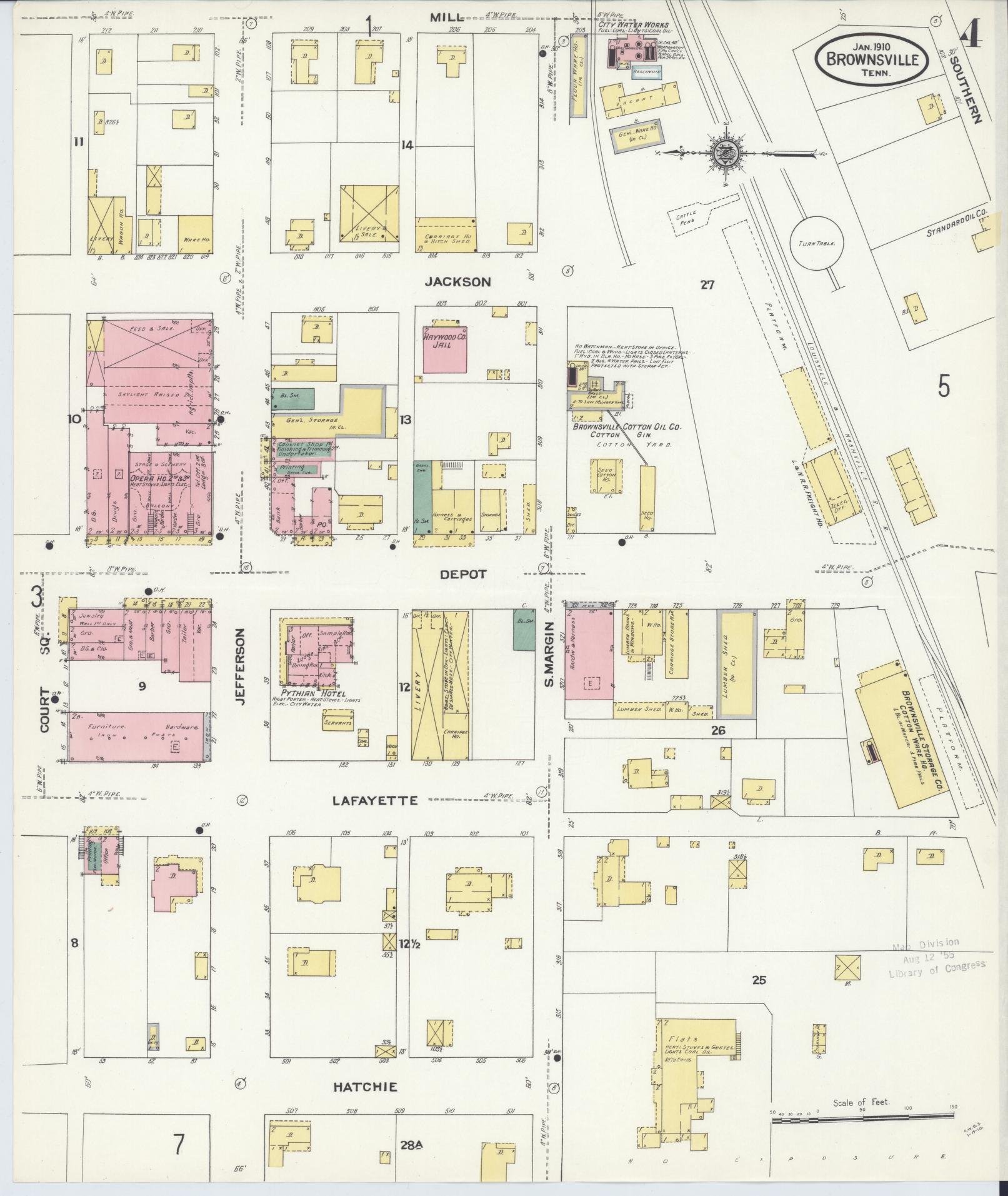 Sanborn Fire Insurance Map from Brownsville, Haywood County, Tennessee ...