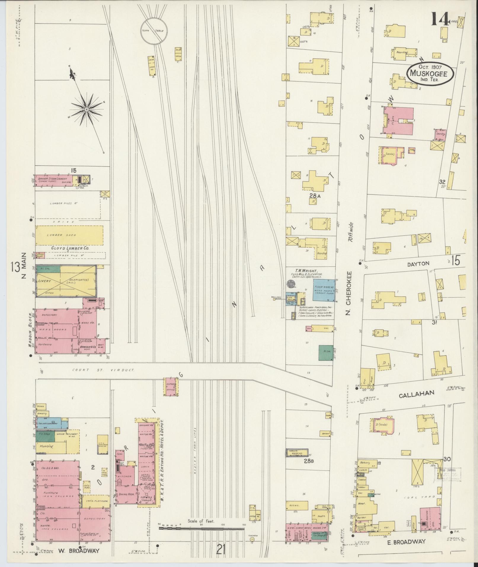 Sanborn Fire Insurance Map from Muskogee, Muskogee County, Oklahoma ...