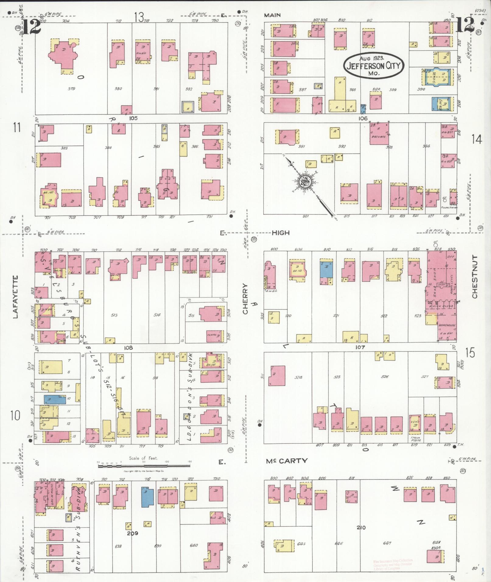 Sanborn Fire Insurance Map from Jefferson City, Cole County, Missouri ...