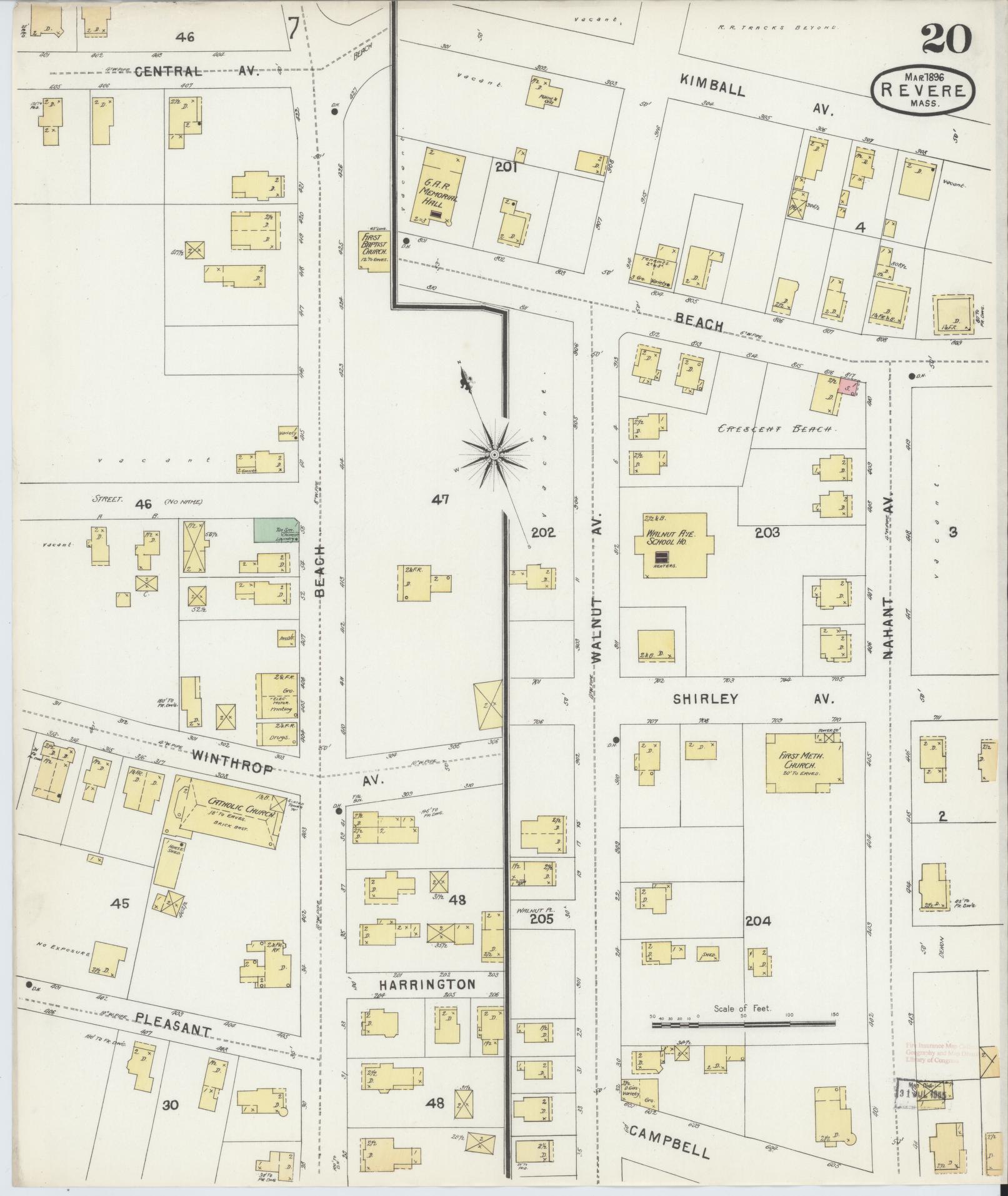 Sanborn Fire Insurance Map from Revere, Suffolk County, Massachusetts ...