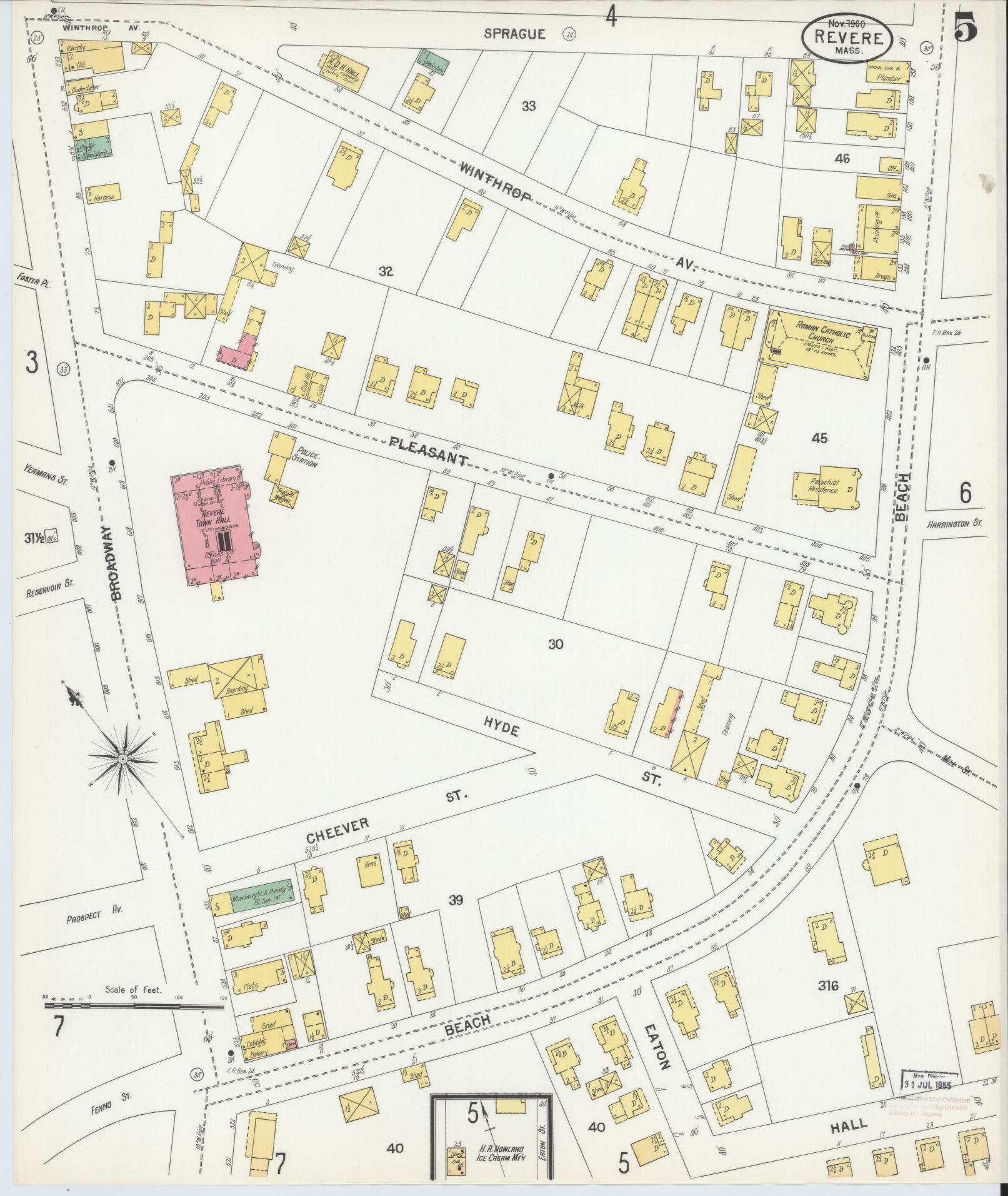Sanborn Fire Insurance Map from Revere, Suffolk County, Massachusetts ...
