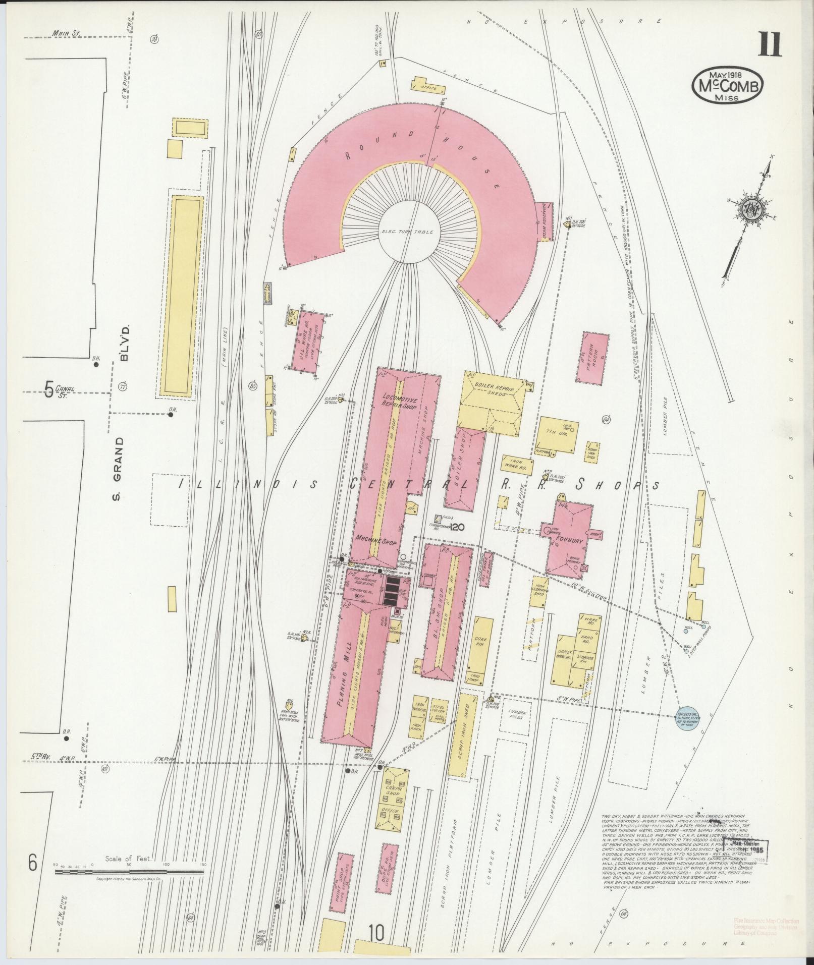 Sanborn Fire Insurance Map from McComb, Pike County, Mississippi (1918 ...