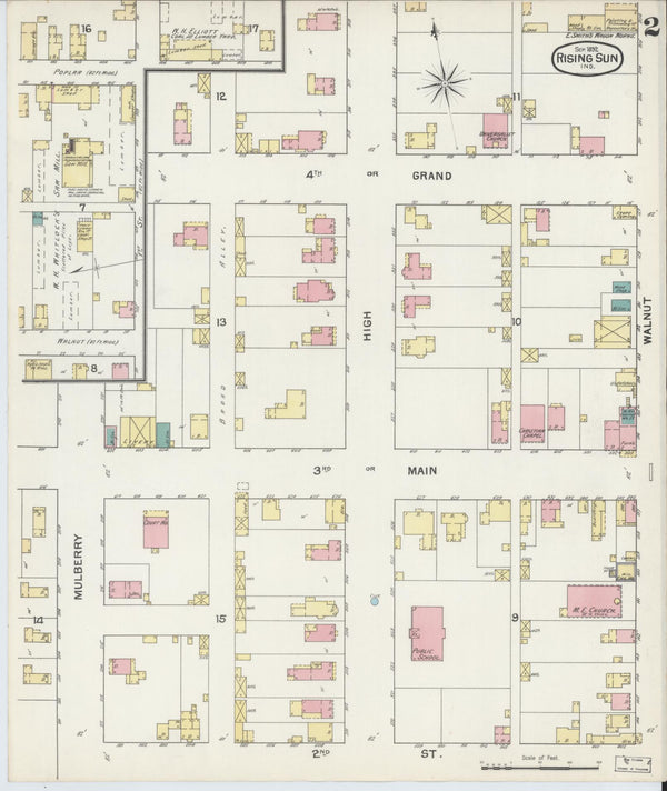 Sanborn Fire Insurance Map from Rising Sun, Ohio County, Indiana (1892 ...
