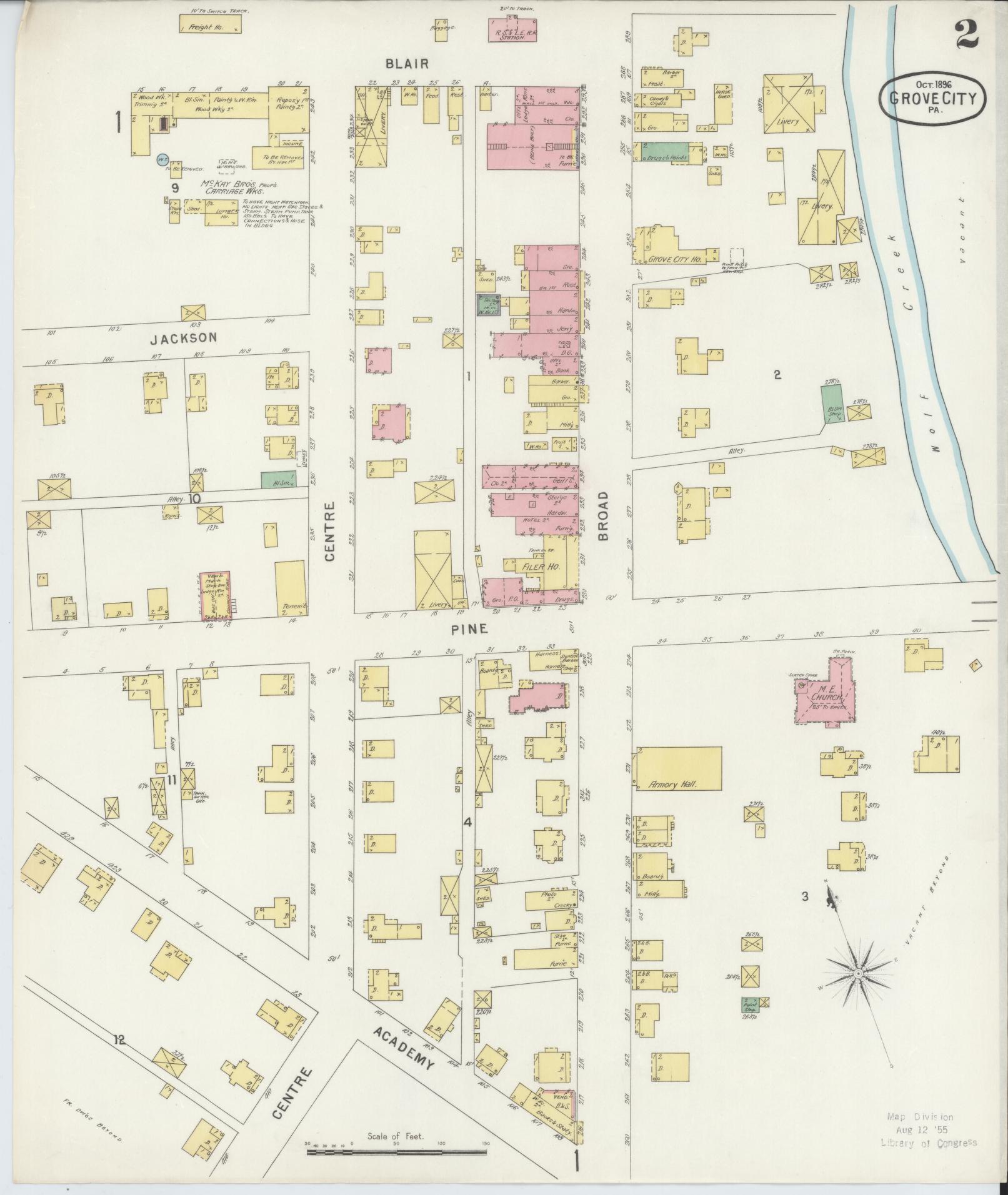 Sanborn Fire Insurance Map from Grove City, Mercer County, Pennsylvania ...