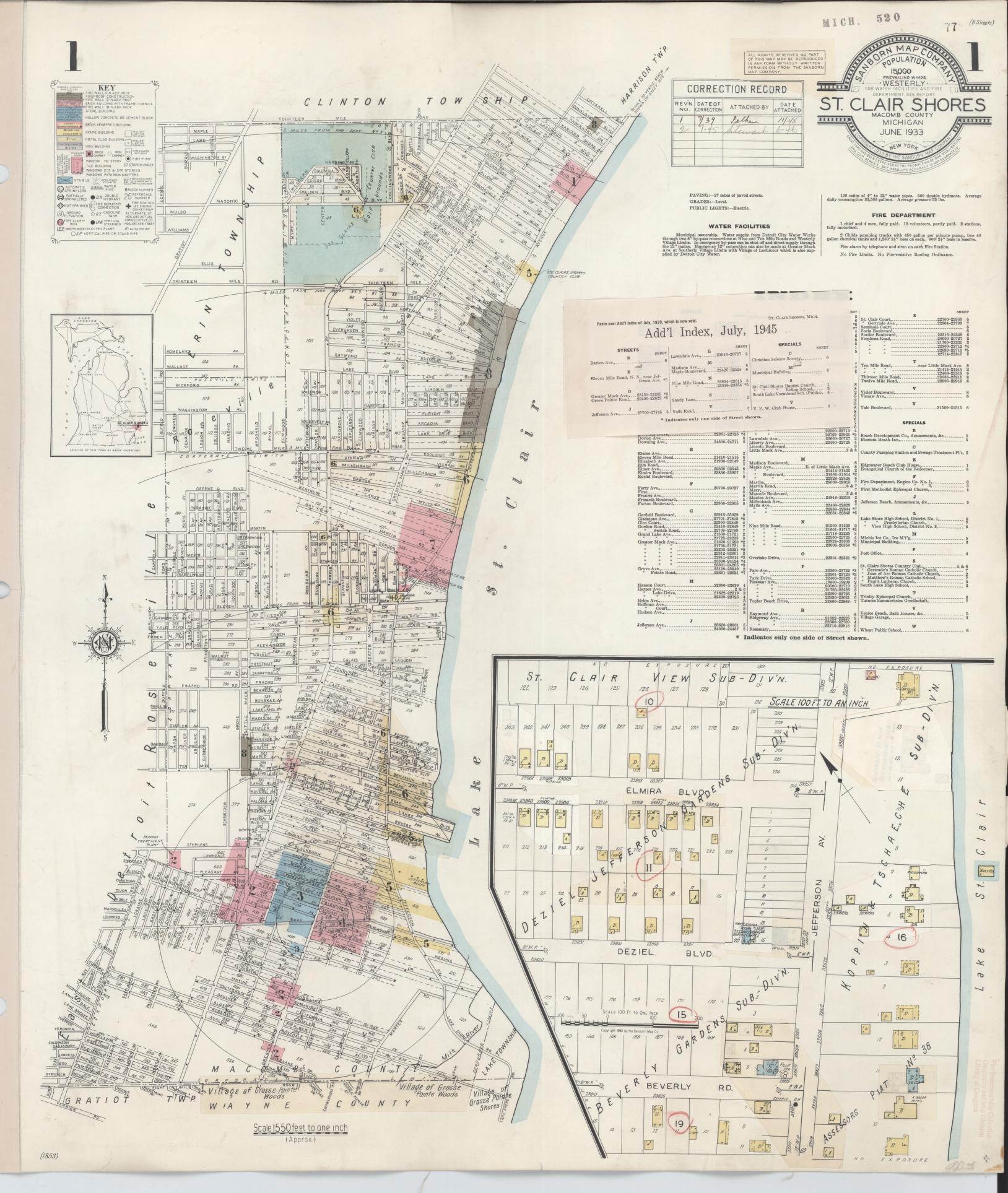 Sanborn Fire Insurance Map from Saint Clair Shores, Macomb County ...