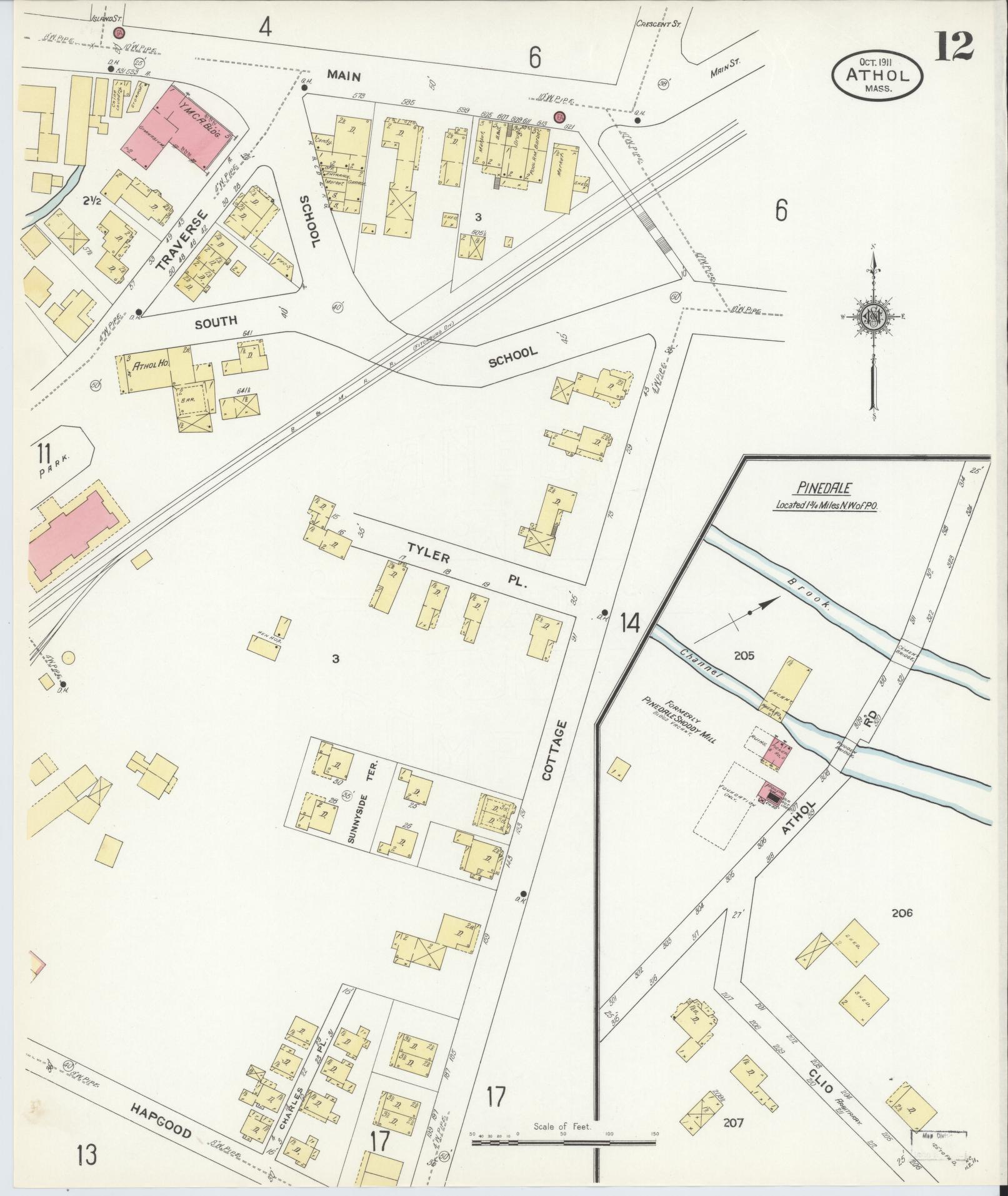 Sanborn Fire Insurance Map from Athol, Worcester County, Massachusetts ...
