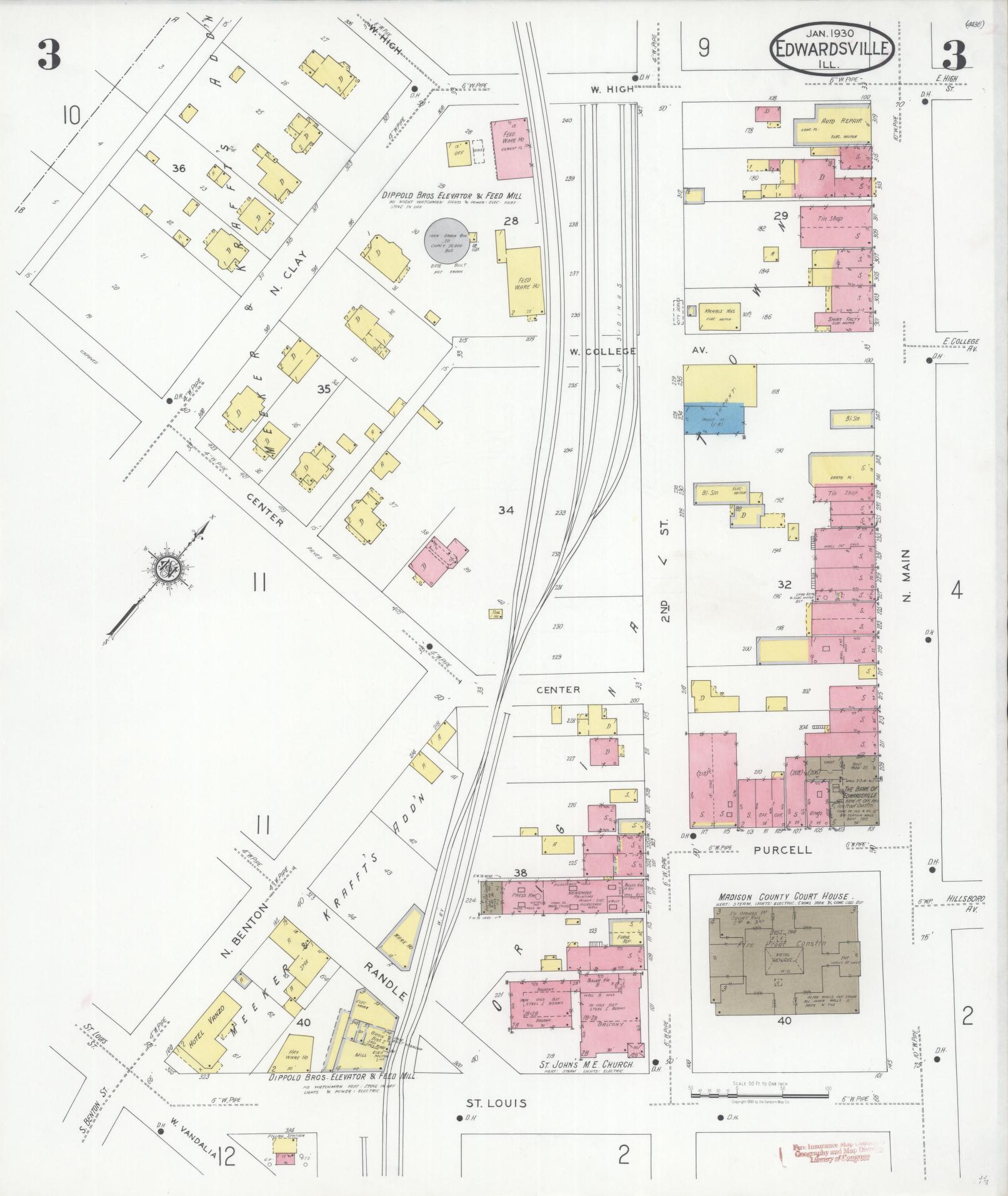 Sanborn Fire Insurance Map from Edwardsville, Madison County, Illinois ...