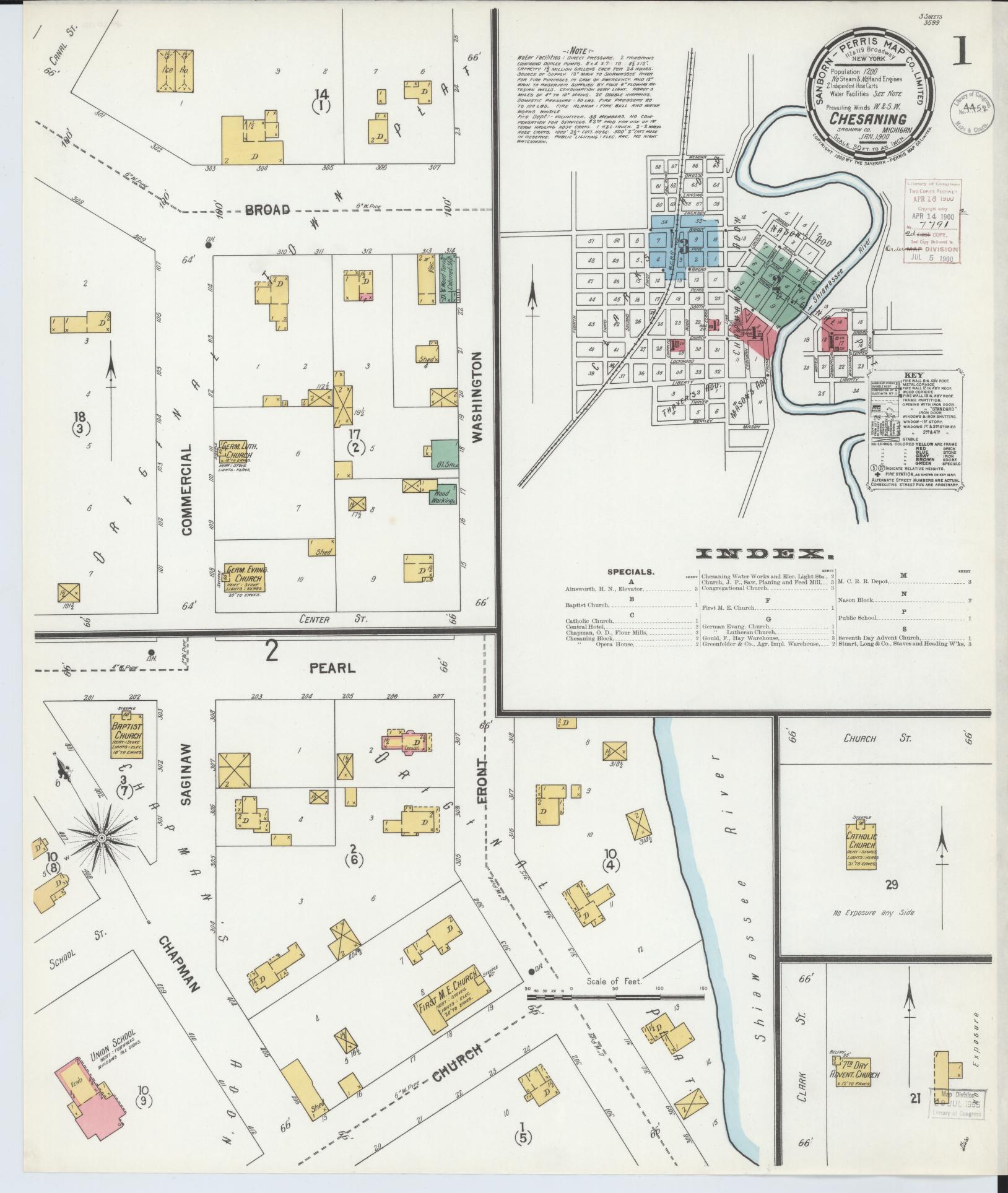 Sanborn Fire Insurance Map from Chesaning, Saginaw County, Michigan ...