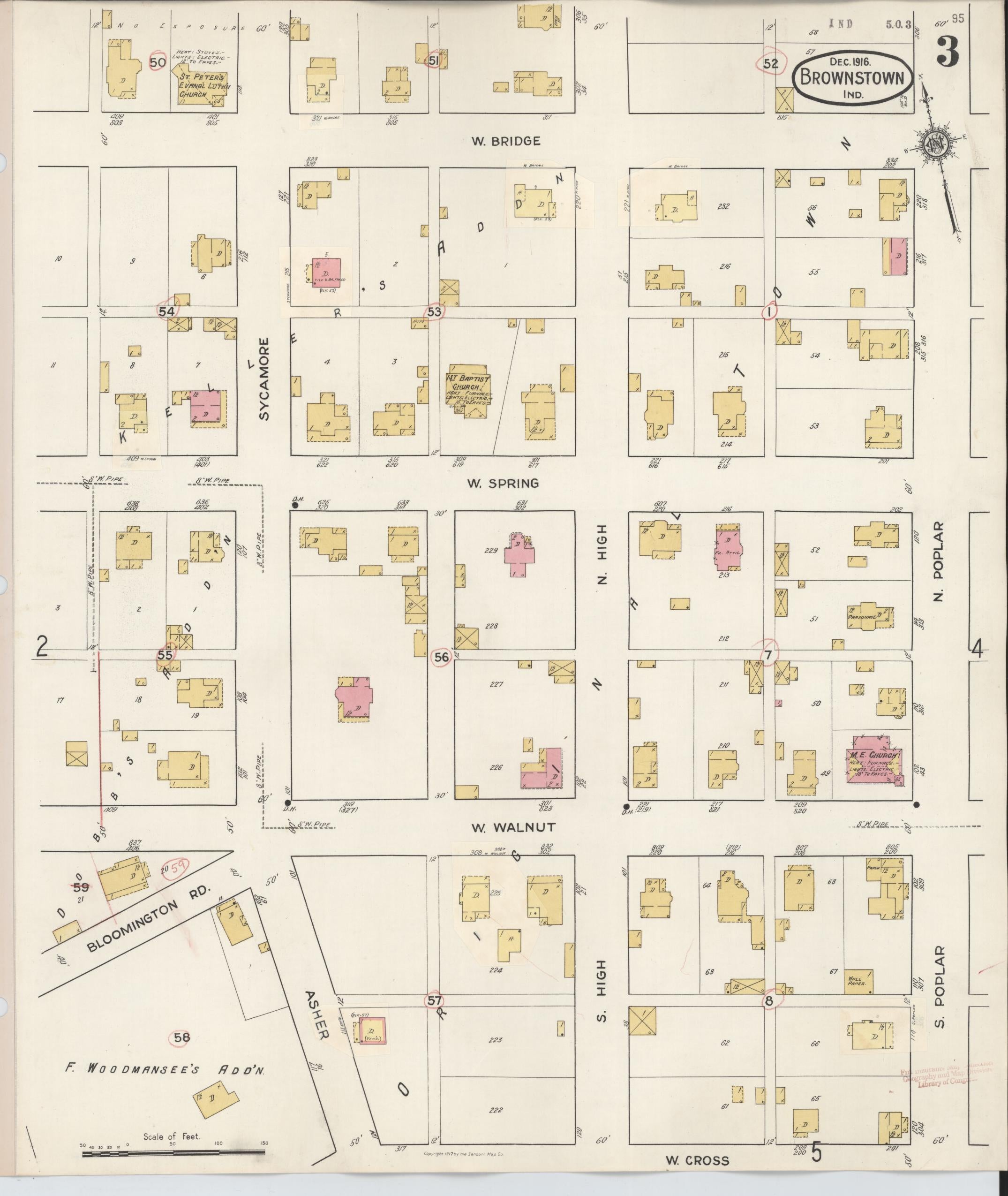 Sanborn Fire Insurance Map from Brownstown, Jackson County, Indiana ...