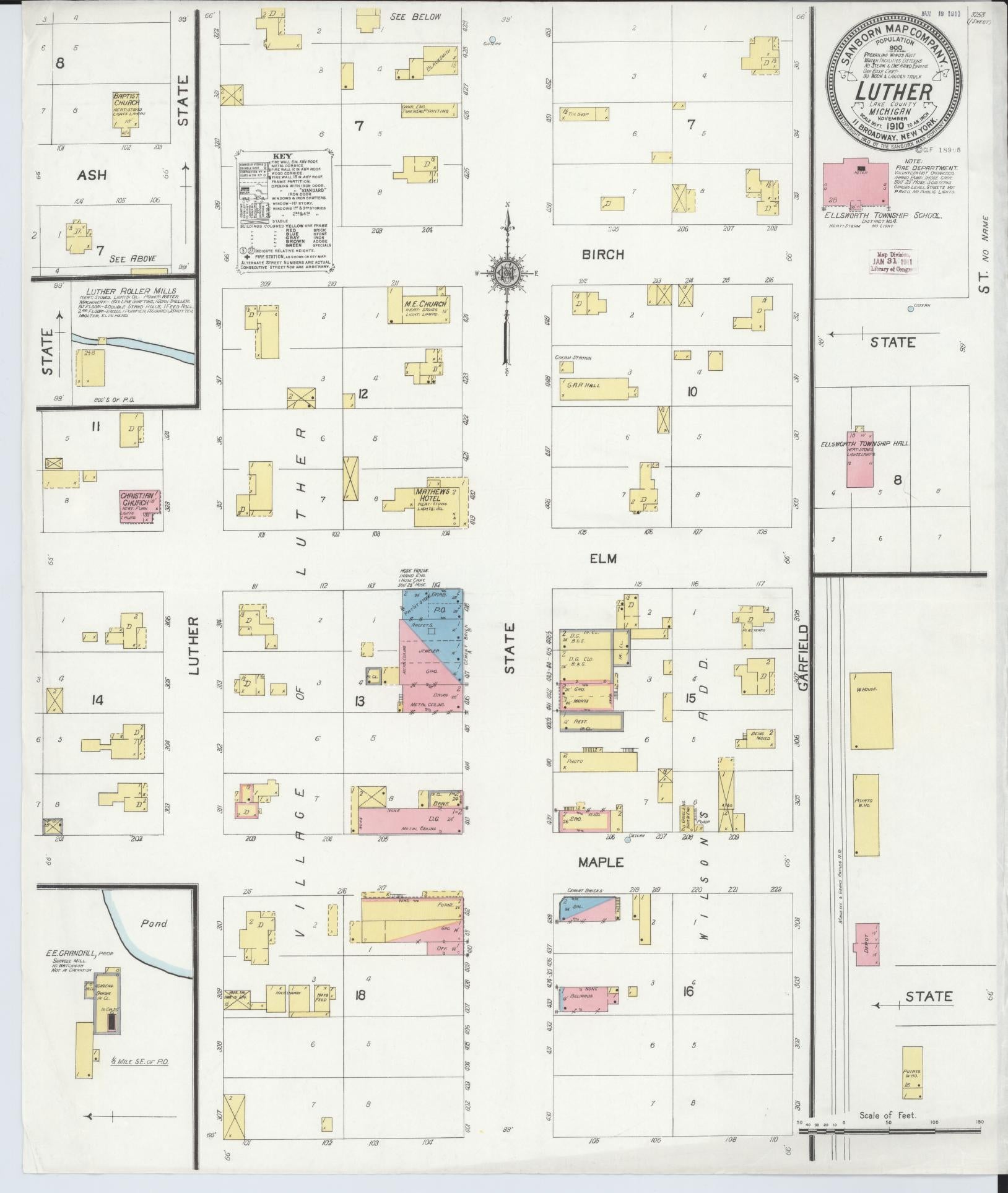 Sanborn Fire Insurance Map from Luther, Lake County, Michigan (1910 ...