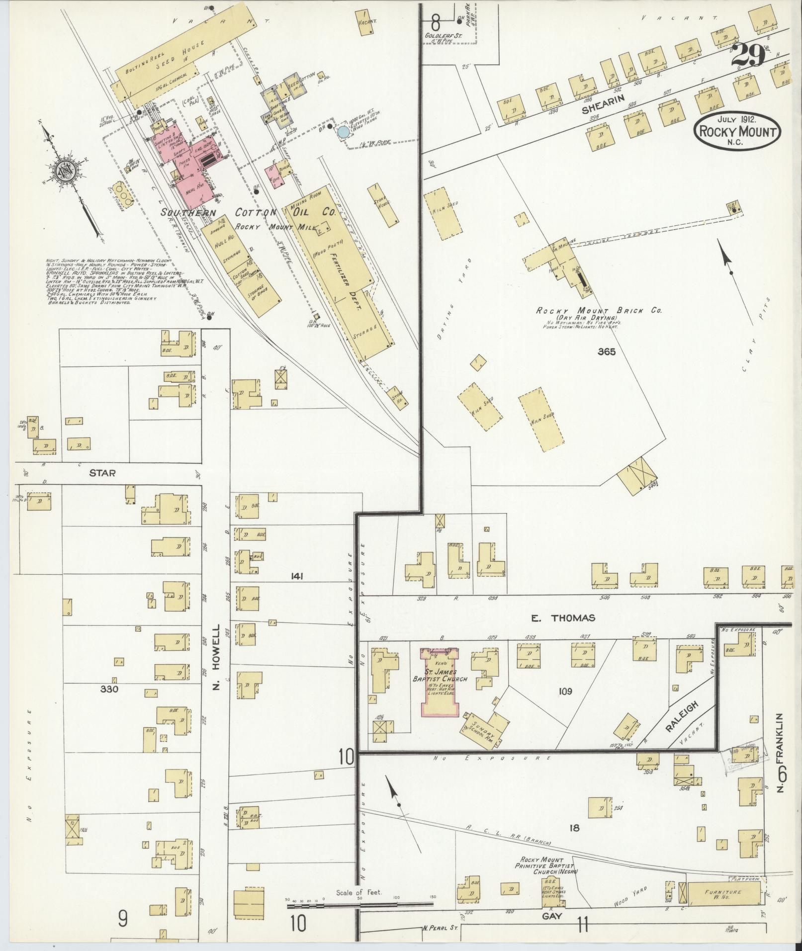 Sanborn Fire Insurance Map from Rocky Mount, Edgecombe And Nash ...