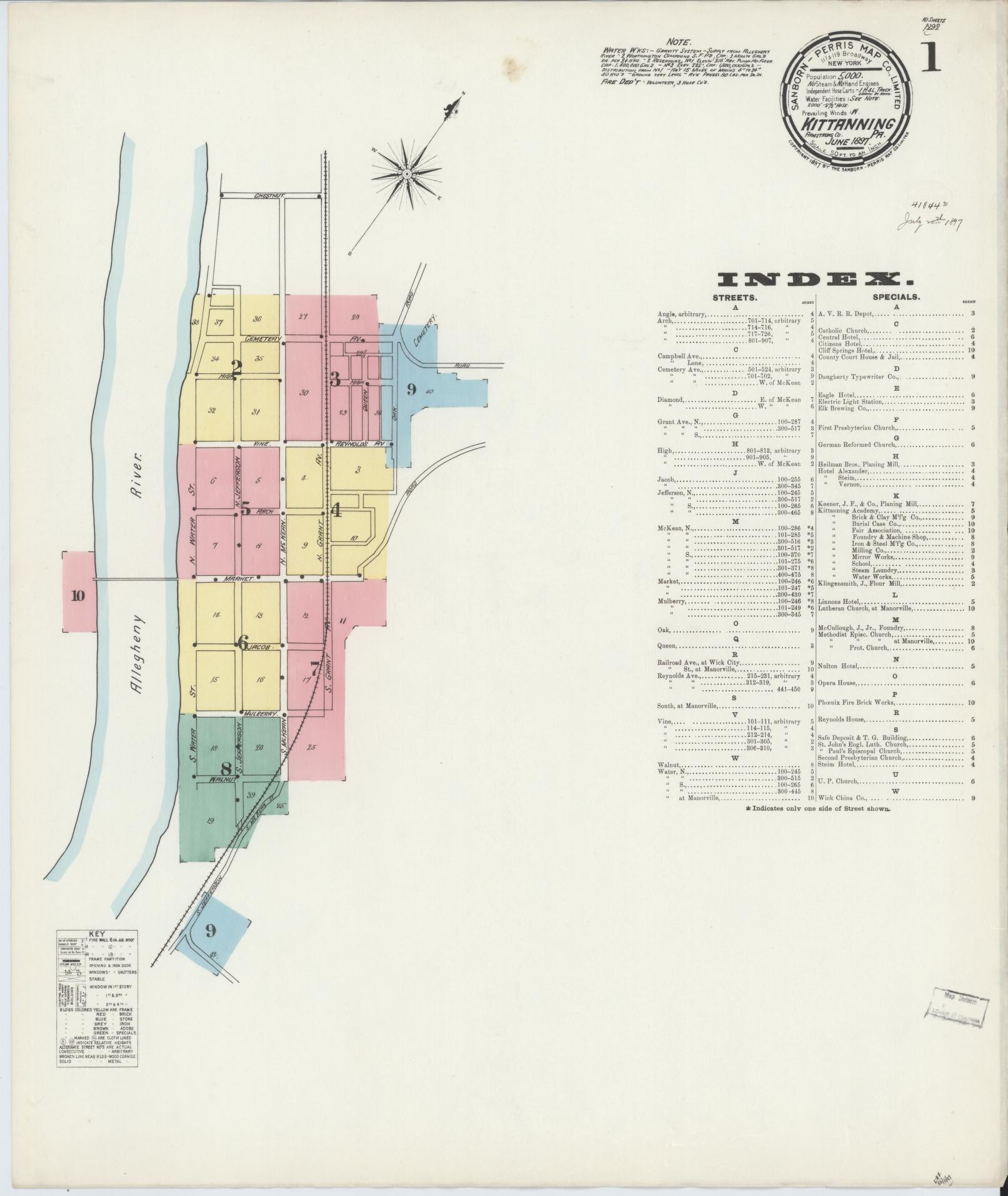 Sanborn Fire Insurance Map from Kittanning, Armstrong County ...