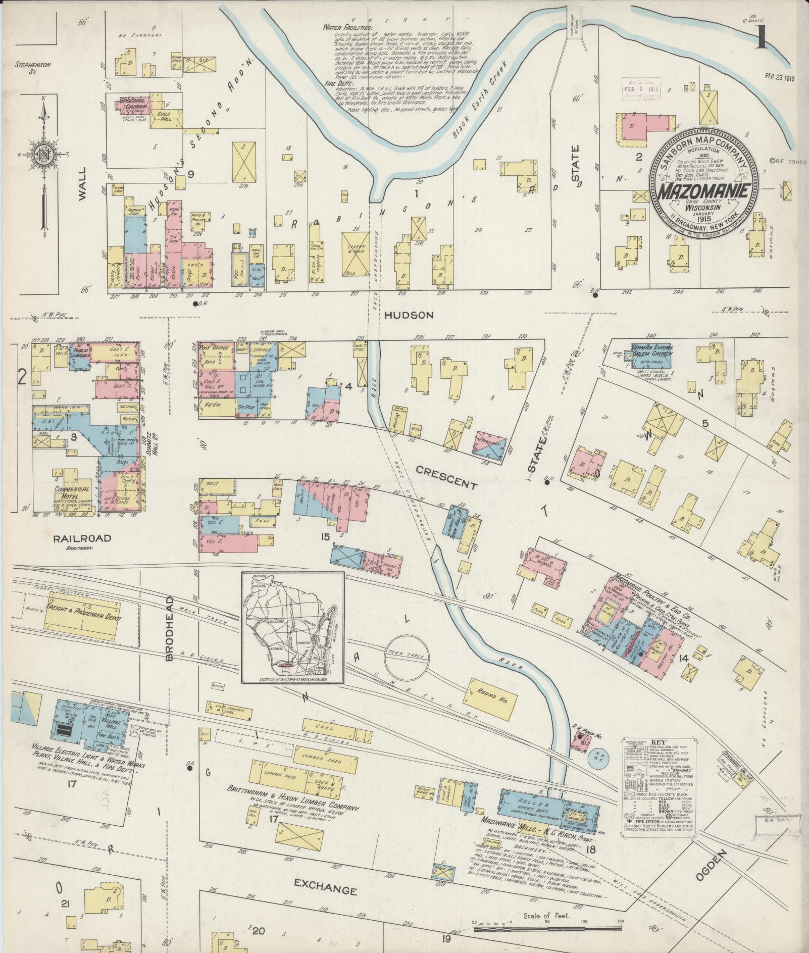 Sanborn Fire Insurance Map from Mazomanie, Dane County, Wisconsin (1915 ...