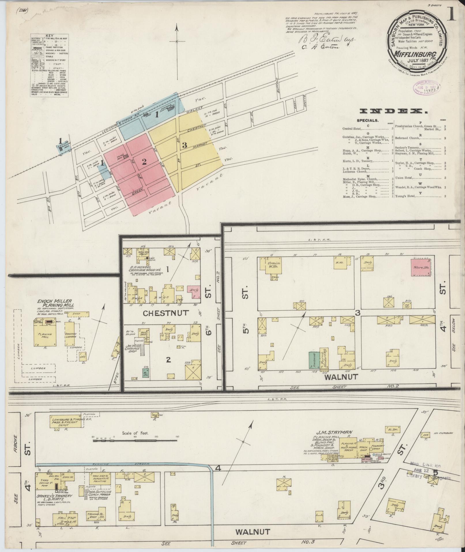 Sanborn Fire Insurance Map from Mifflinburg, Union County, Pennsylvania ...