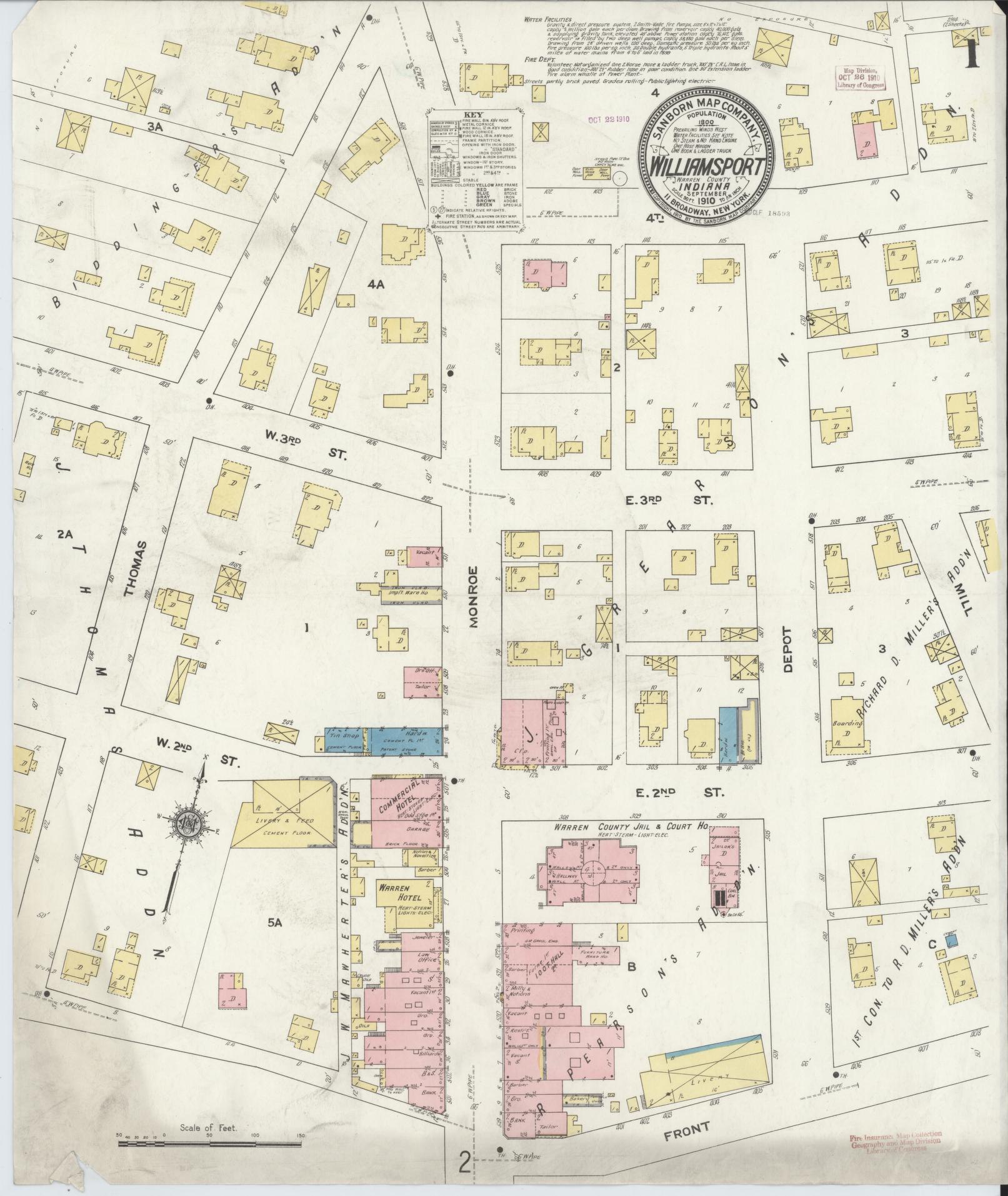Sanborn Fire Insurance Map from Williamsport, Warren County, Indiana ...