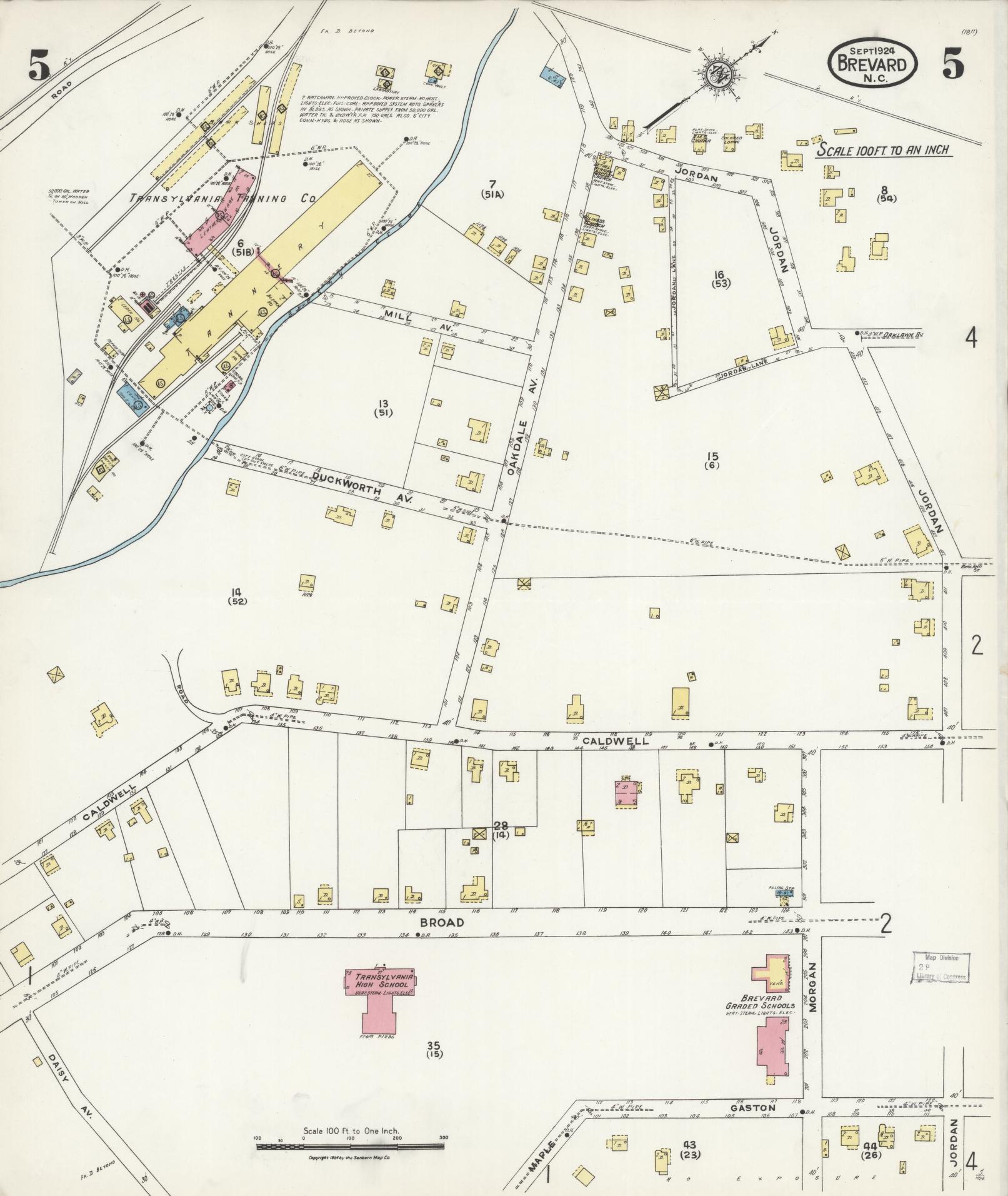 Sanborn Fire Insurance Map from Brevard, Transylvania County, North ...