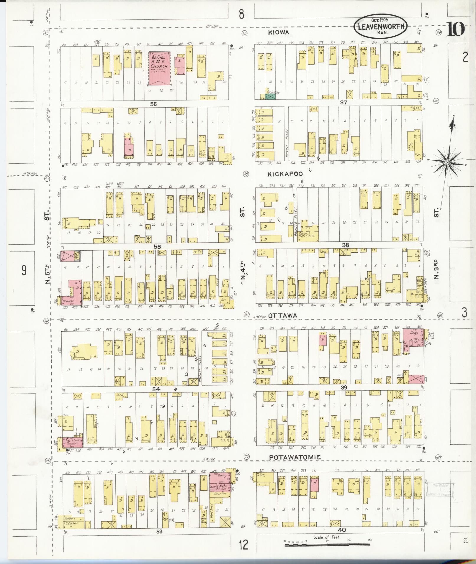 Sanborn Fire Insurance Map from Leavenworth, Leavenworth County, Kansas ...
