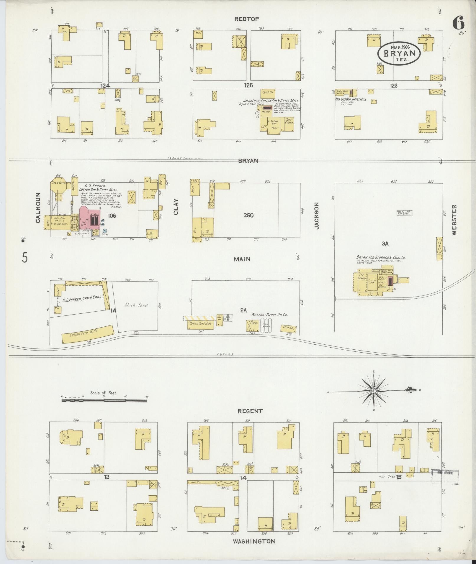 Sanborn Fire Insurance Map from Bryan, Brazos County, Texas (1906 ...