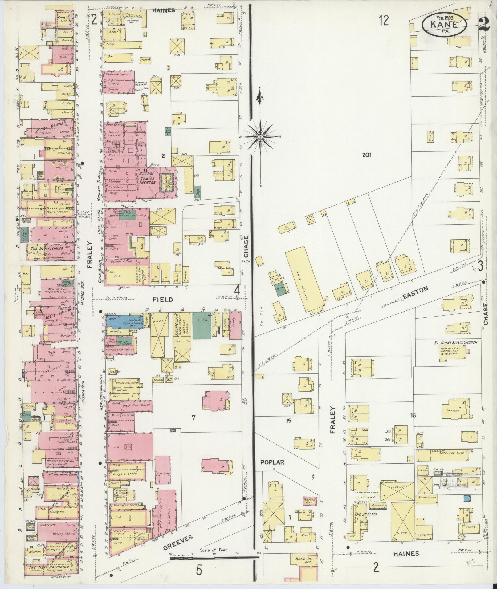 Sanborn Fire Insurance Map from Kane, McKean County, Pennsylvania (1909 ...