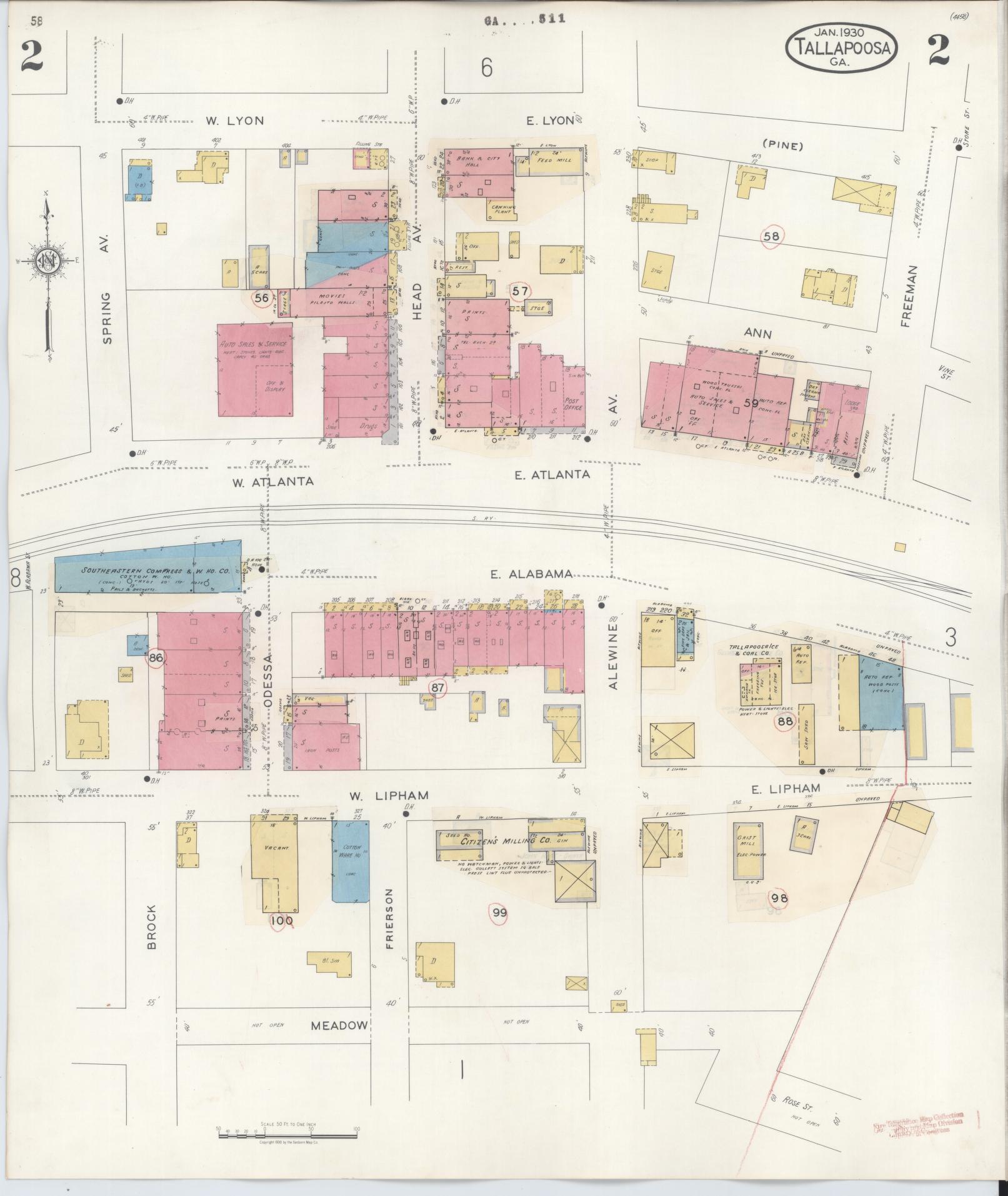 Sanborn Fire Insurance Map from Tallapoosa, Haralson County, Georgia ...