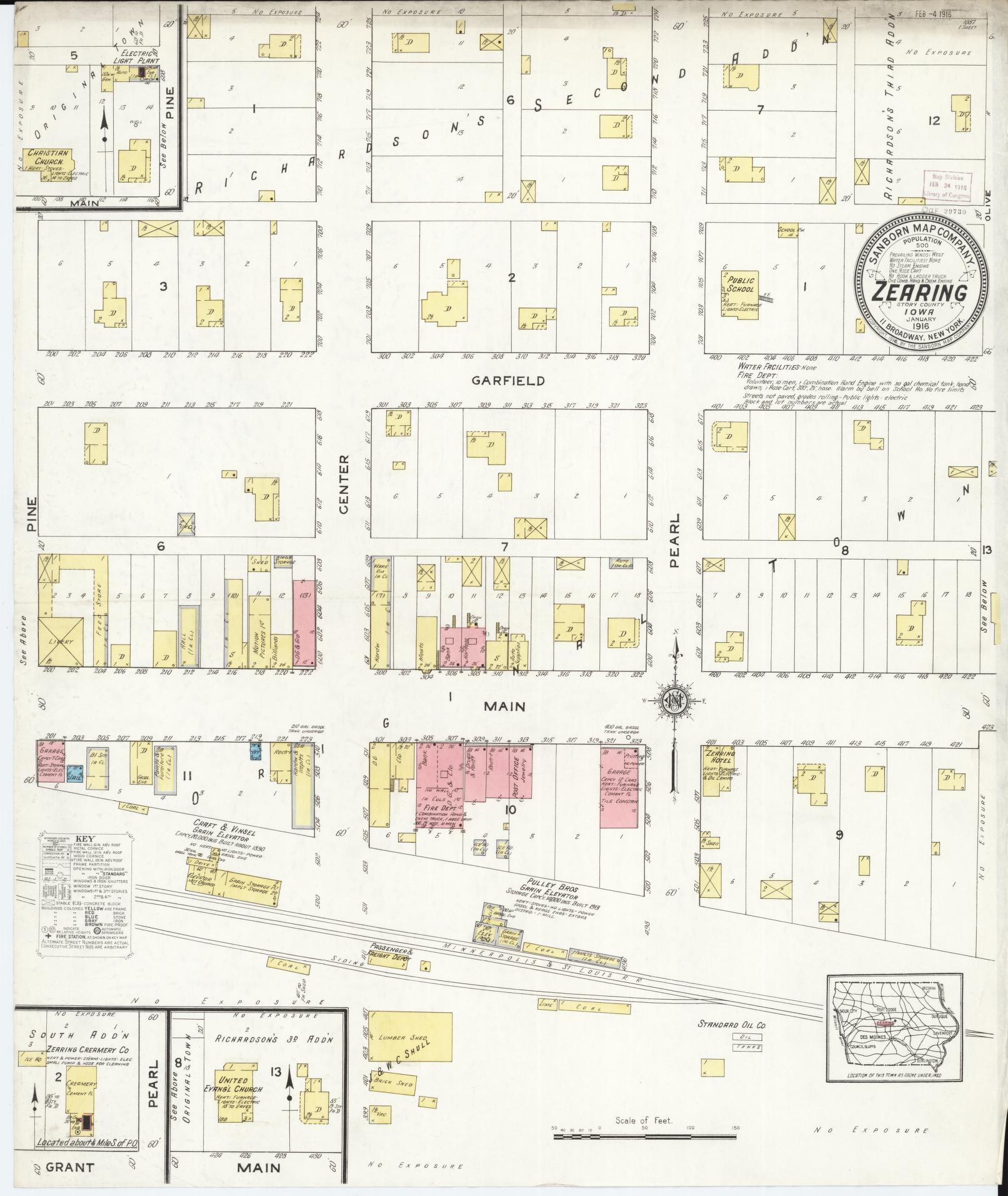 Sanborn Fire Insurance Map from Zearing, Story County, Iowa (1916 ...