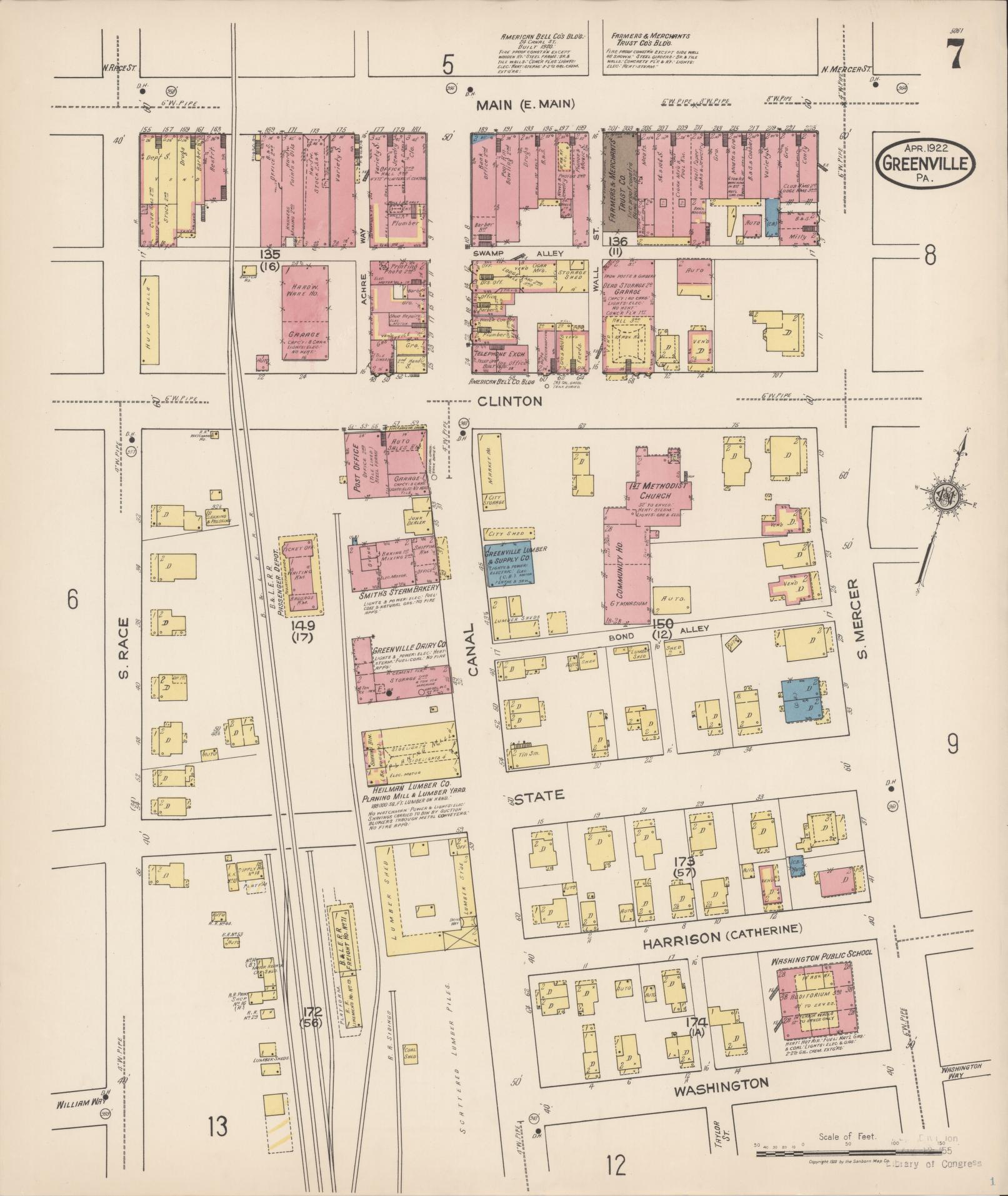 Sanborn Fire Insurance Map from Greenville, Mercer County, Pennsylvania ...