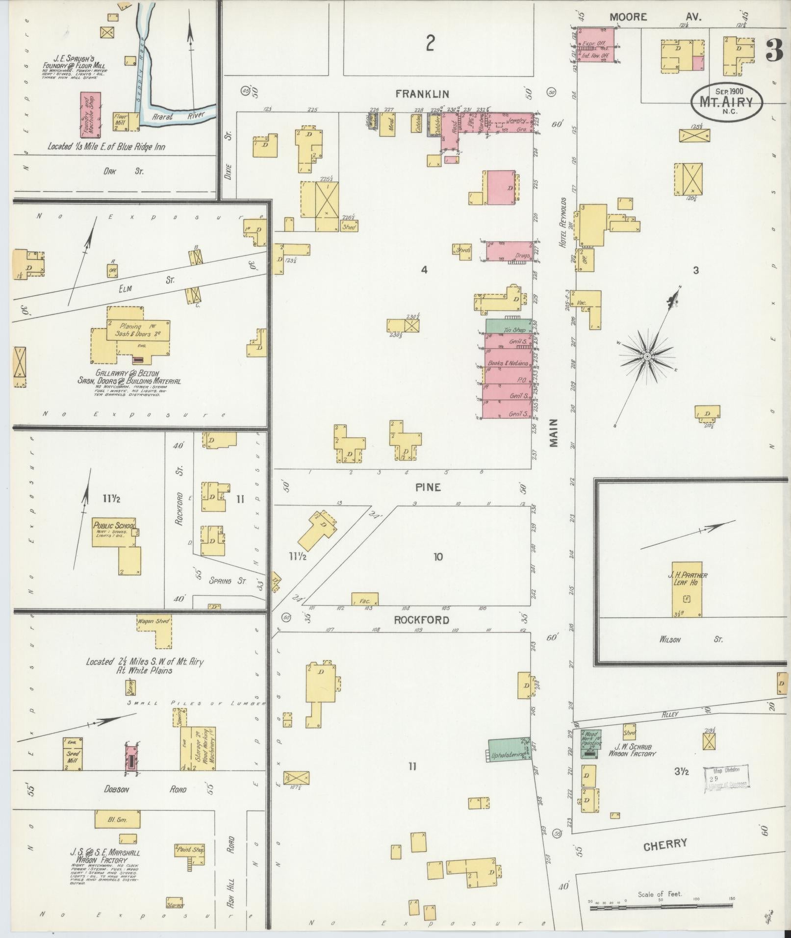 Sanborn Fire Insurance Map from Mount Airy, Surry County, North ...