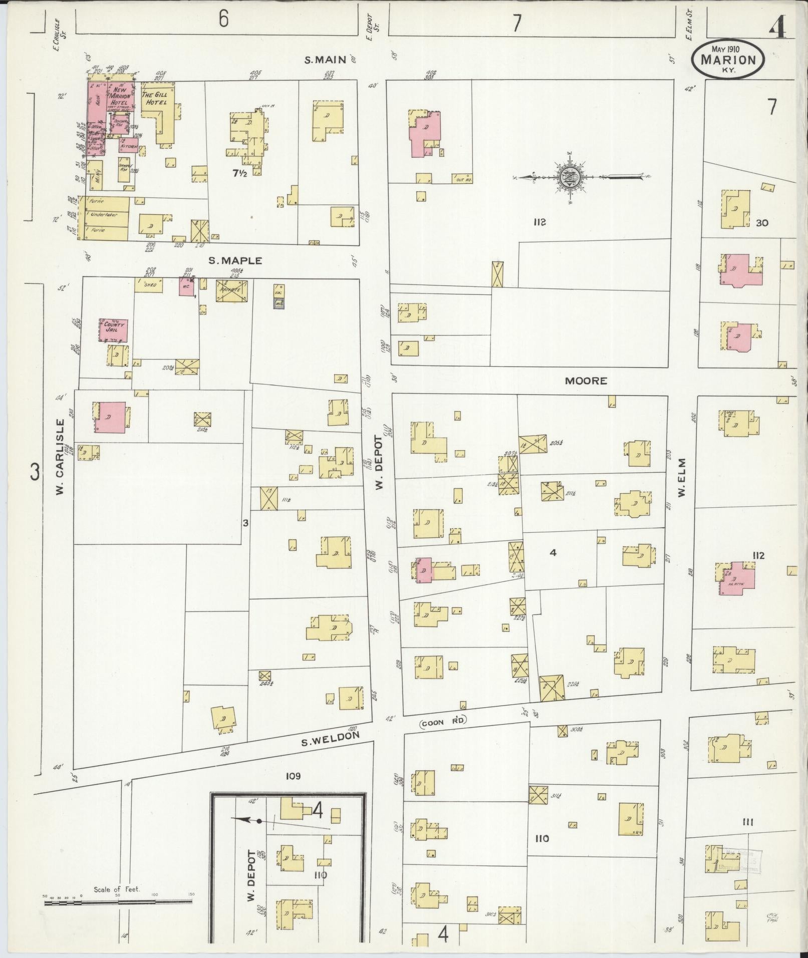 Sanborn Fire Insurance Map from Marion, Crittenden County, Kentucky ...