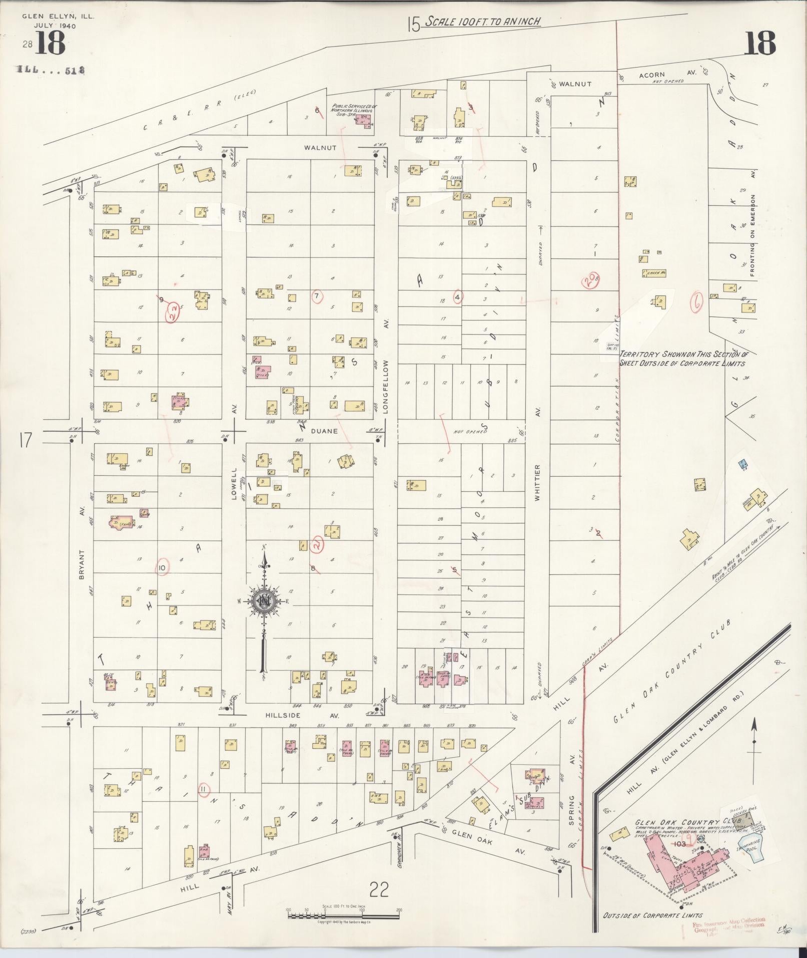 Sanborn Fire Insurance Map from Glen Ellyn, Du Page County, Illinois ...